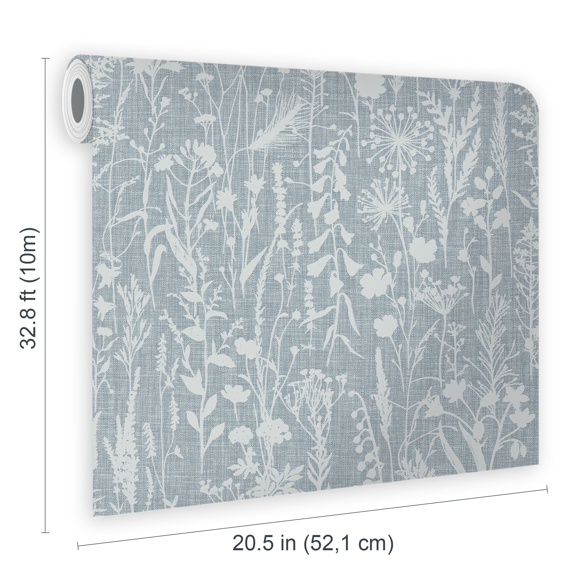 Superfresco Easy Powder Blue Floral Patterned Smooth Wallpaper