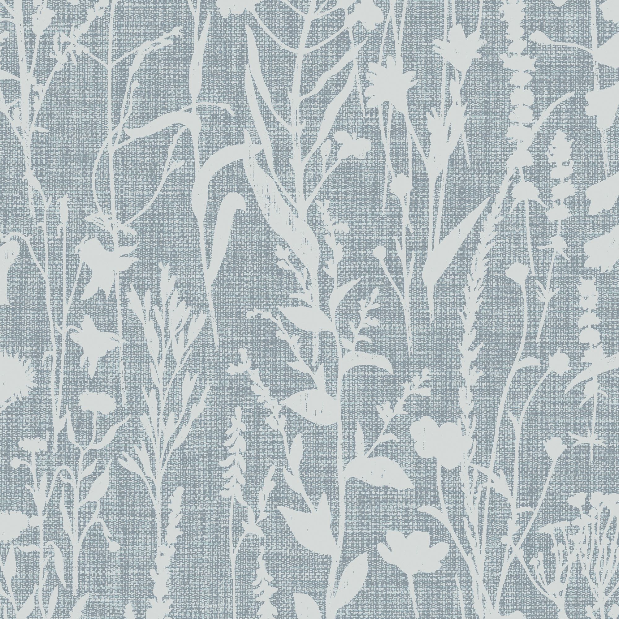 Superfresco Easy Powder Blue Floral Patterned Smooth Wallpaper