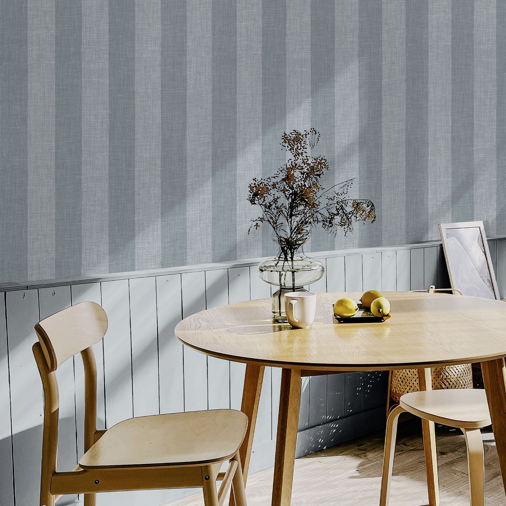 Superfresco Easy Powder Blue Stripe Patterned Smooth Wallpaper