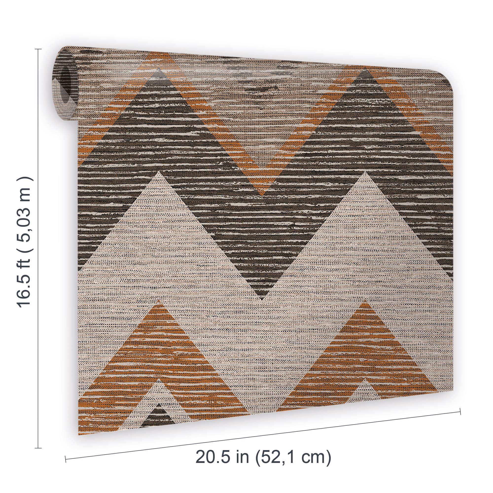 Superfresco Easy Tribal Cocoa Chevron Embossed Wallpaper