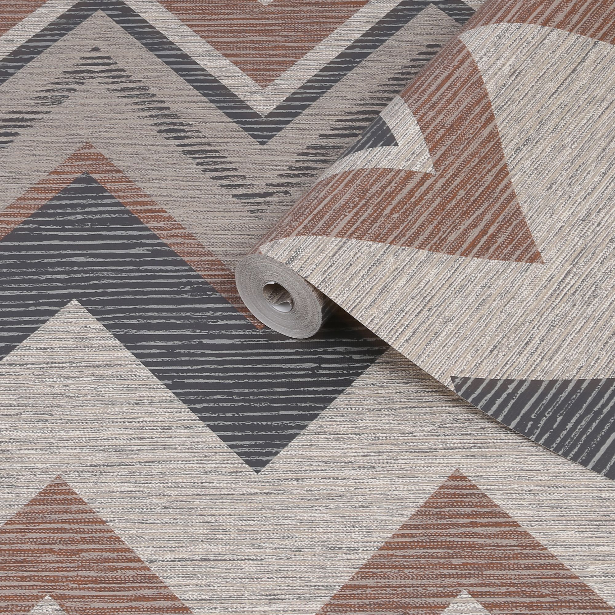 Superfresco Easy Tribal Cocoa Chevron Embossed Wallpaper