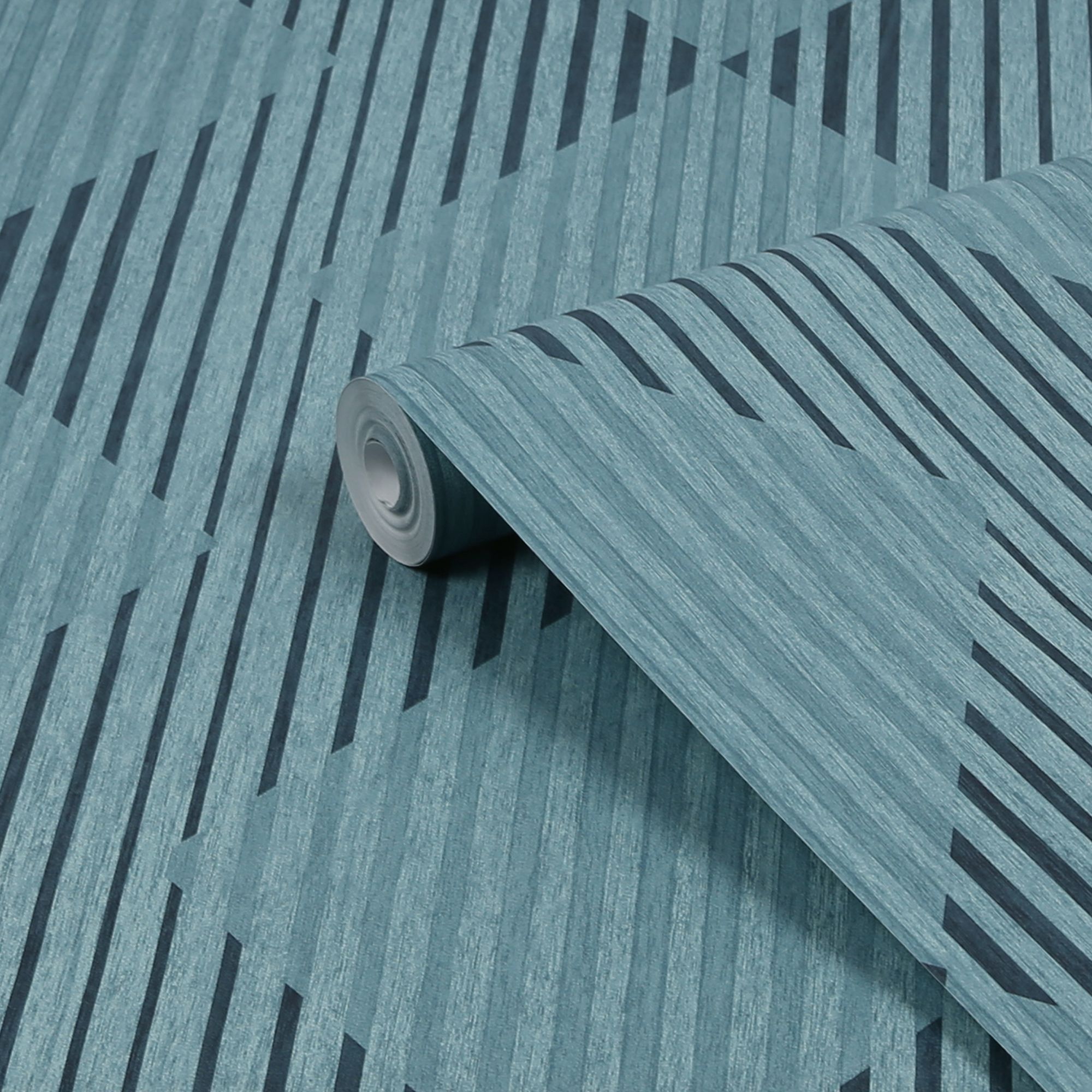 Superfresco Easy Wanderlust Illusion Blue Geometric Smooth Wallpaper ...