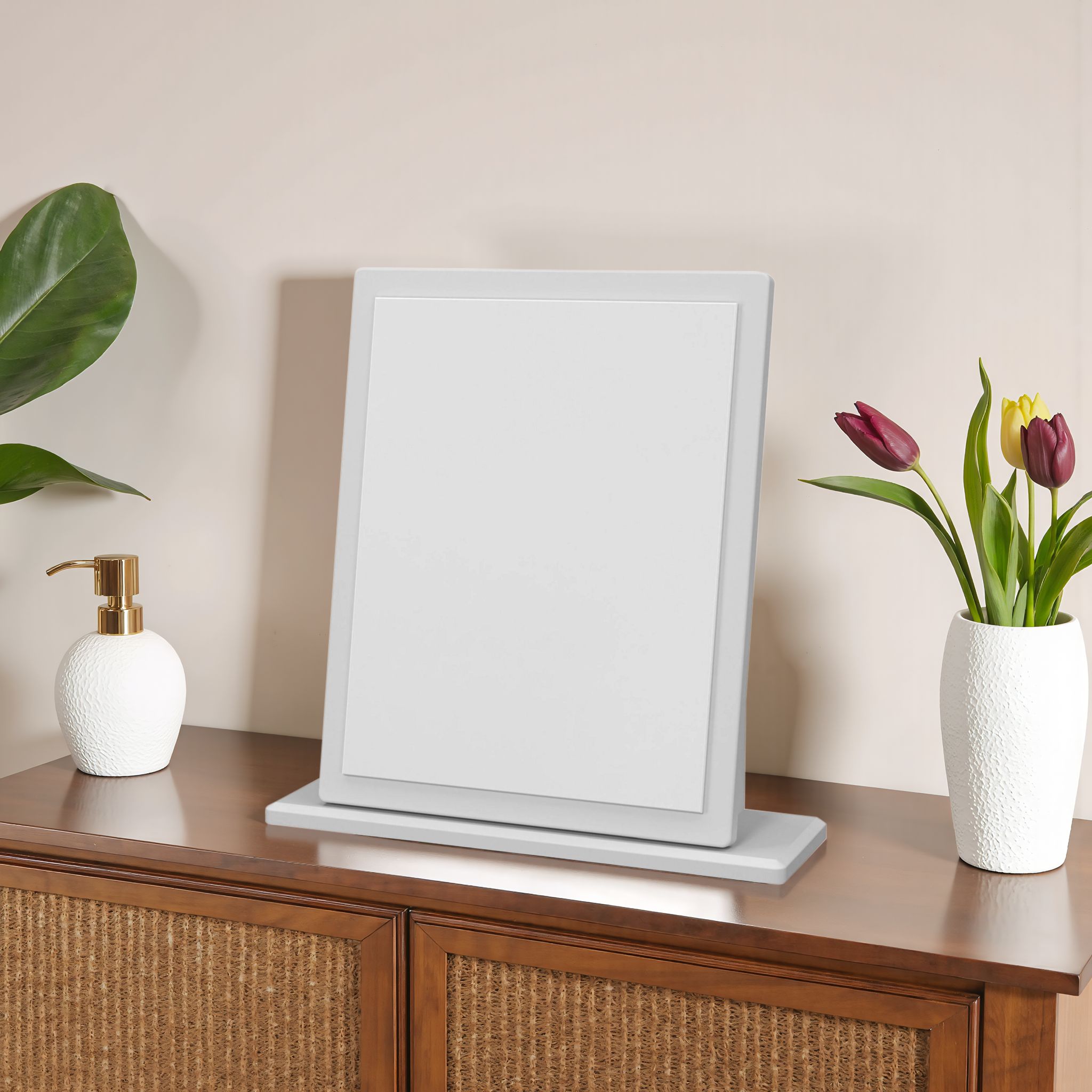Sussex Grey Rectangular Freestanding Framed mirror, (H)50cm (W)47.8cm