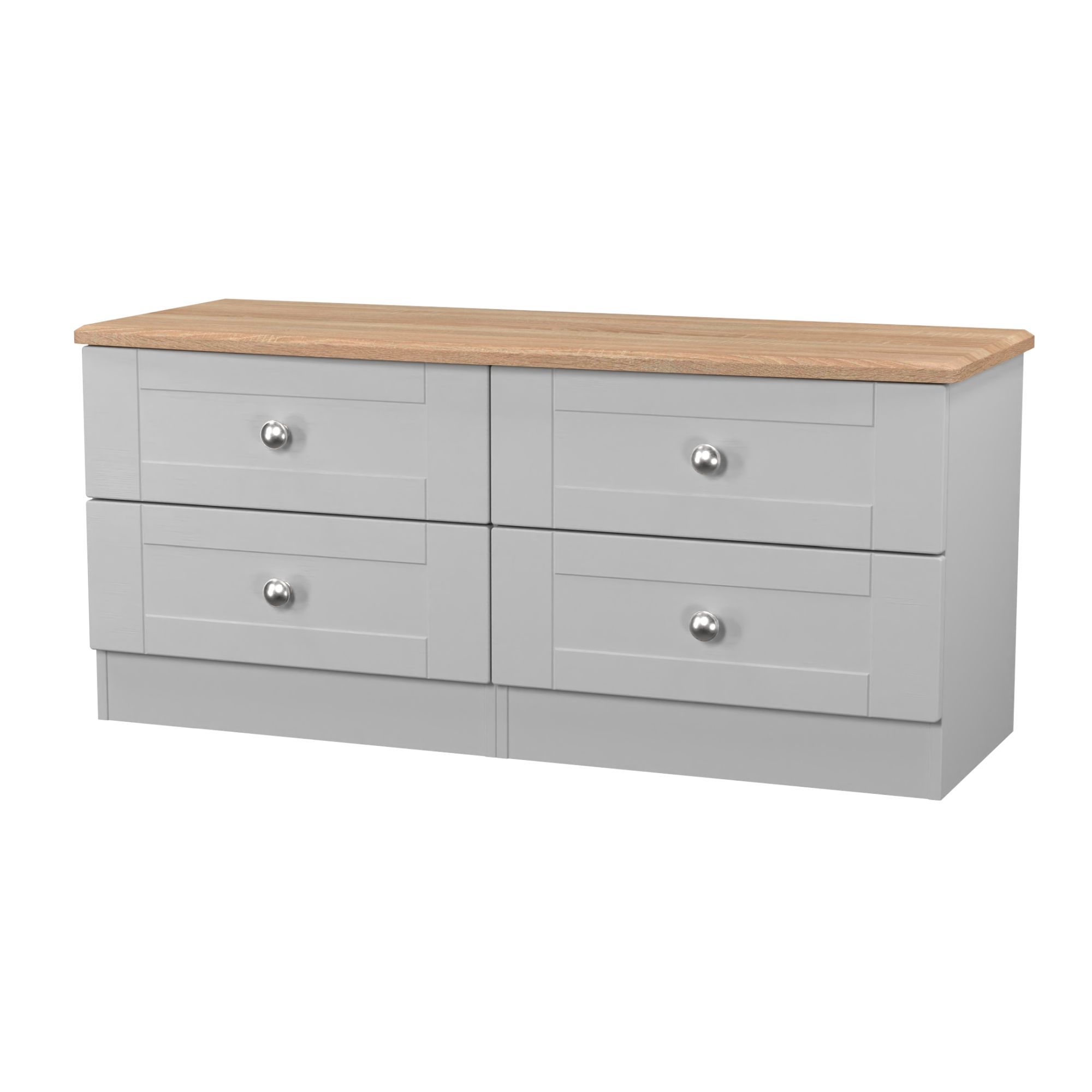 Sussex Ready assembled Grey & oak 4 Drawer Bed box (H)502mm (W)1117mm (D)414mm | DIY at B&Q