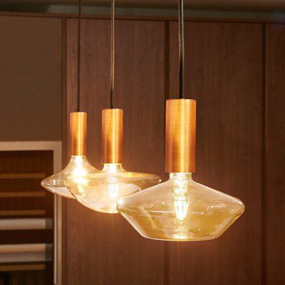 Sylcone Brushed Copper effect Ceiling light | DIY at B&Q