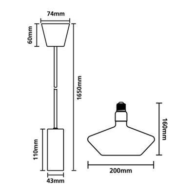 Sylvania Sylcone Brushed Glass & metal Copper effect Ceiling light