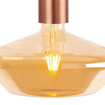 Sylvania Sylcone Brushed Glass & metal Copper effect Ceiling light