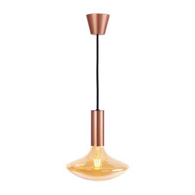 Sylvania Sylcone Brushed Glass & metal copper effect Ceiling light ...