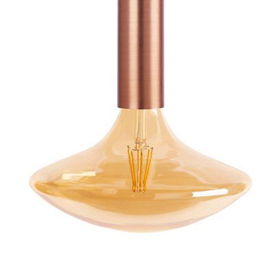 Sylvania Sylcone Brushed Glass & metal copper effect Ceiling light ...