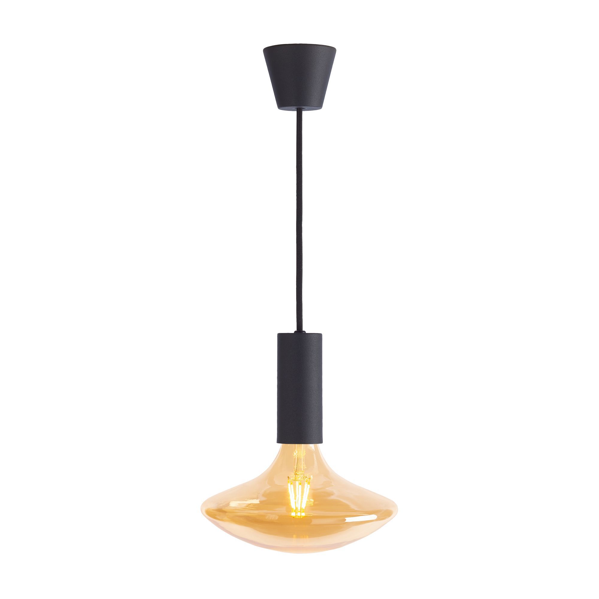 Sylvania Sylcone Matt Glass & metal Black Ceiling light