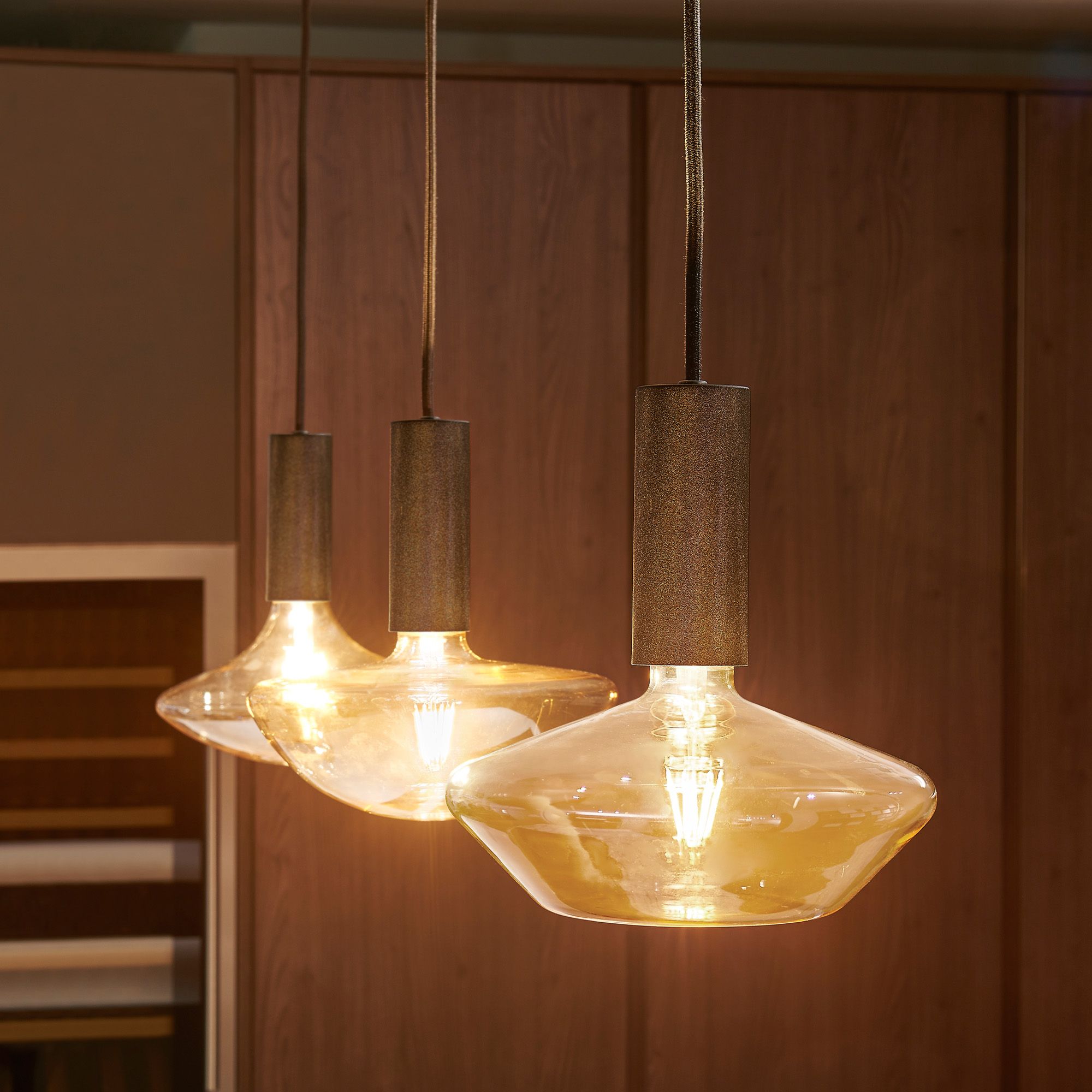 Sylvania Sylcone Matt Glass & metal Black Ceiling light