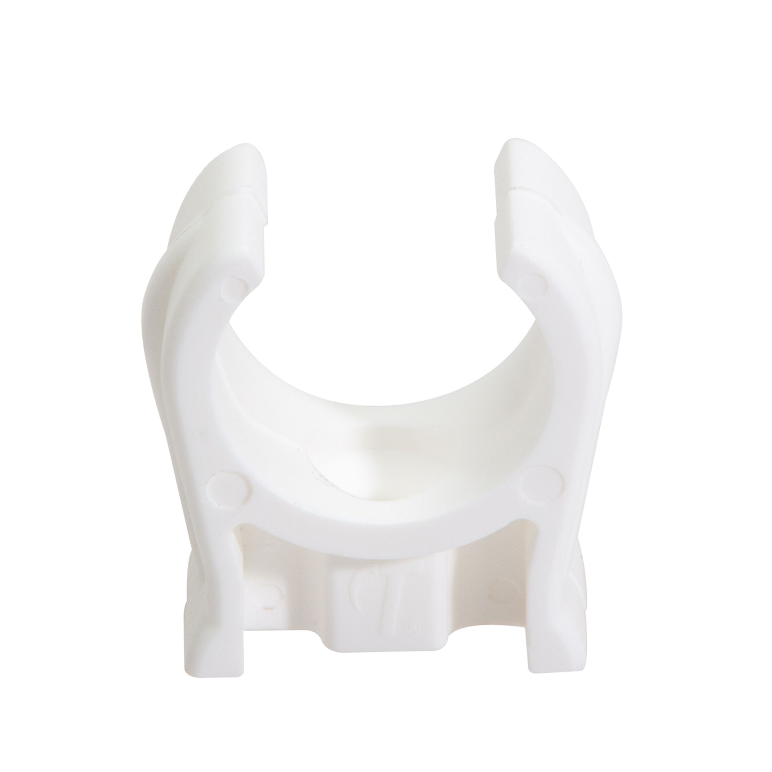 Talon White Plastic Snap lid clip (Dia)15mm, Pack of 10