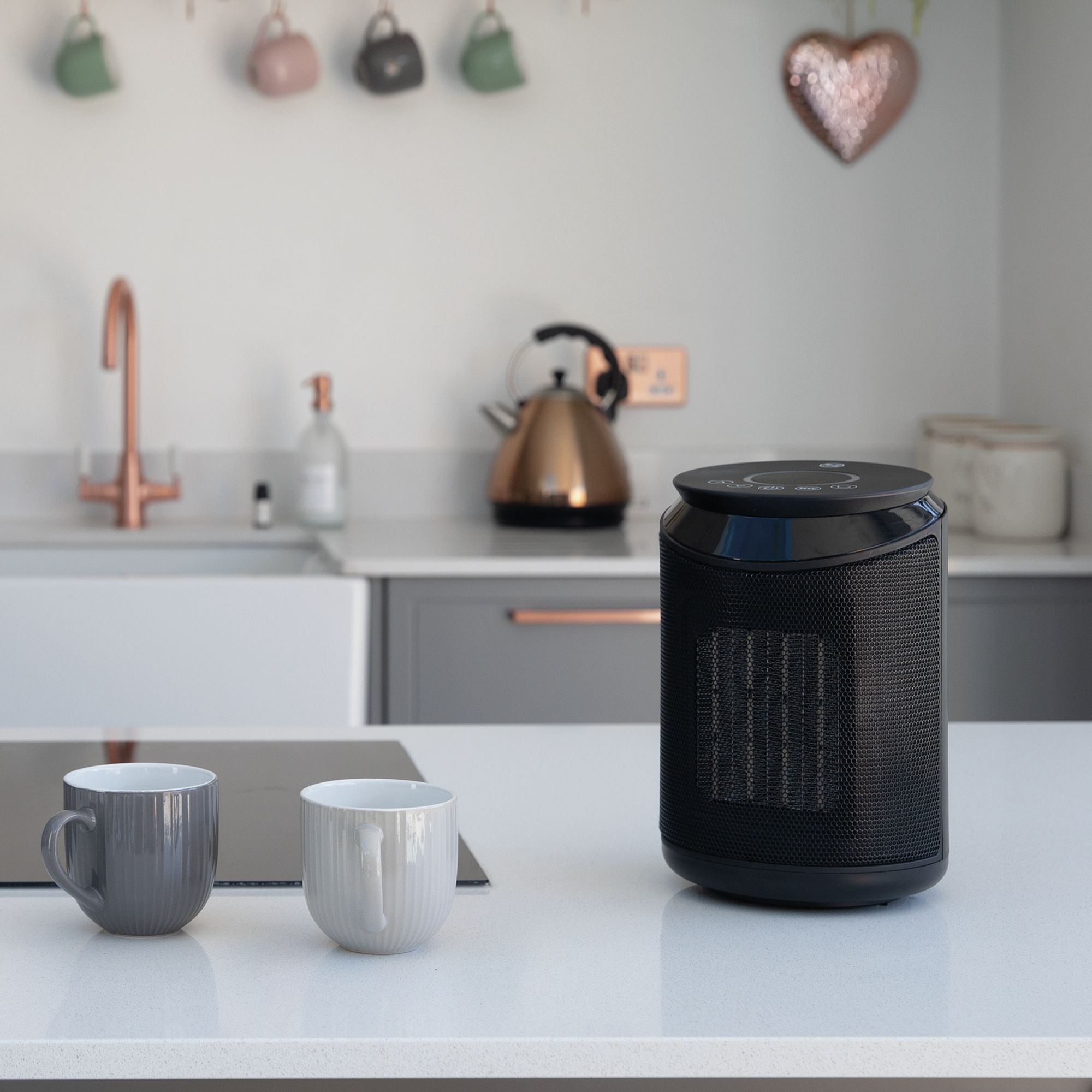 TCP 2000W Black Freestanding Smart Dry Digital Fan heater