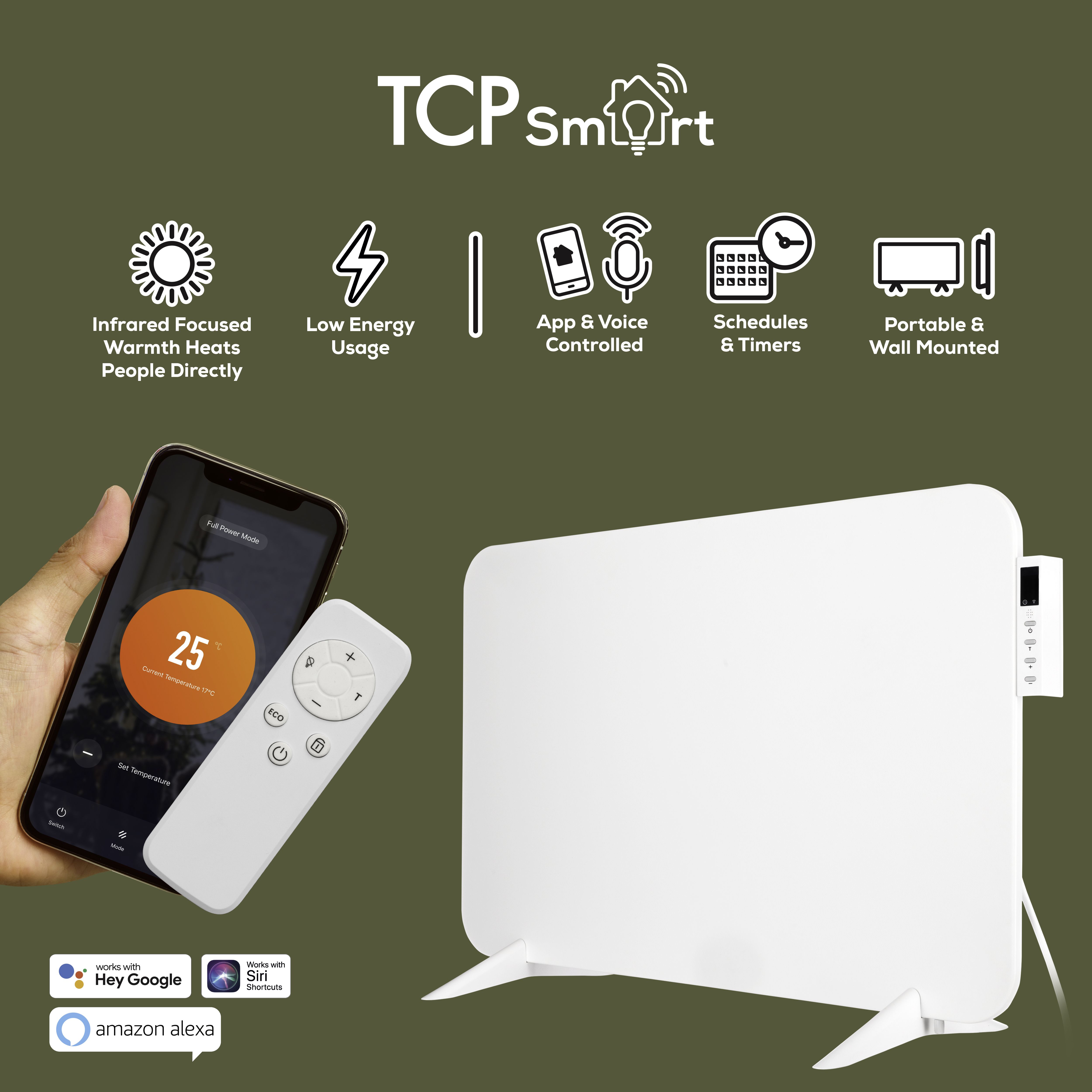 TCP SMART ELECTRIC SMART WI-FI VOICE & APP CONTROLLED 400W WHITE ...