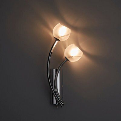 Tempest Chrome effect Double Wall light | DIY at B&Q