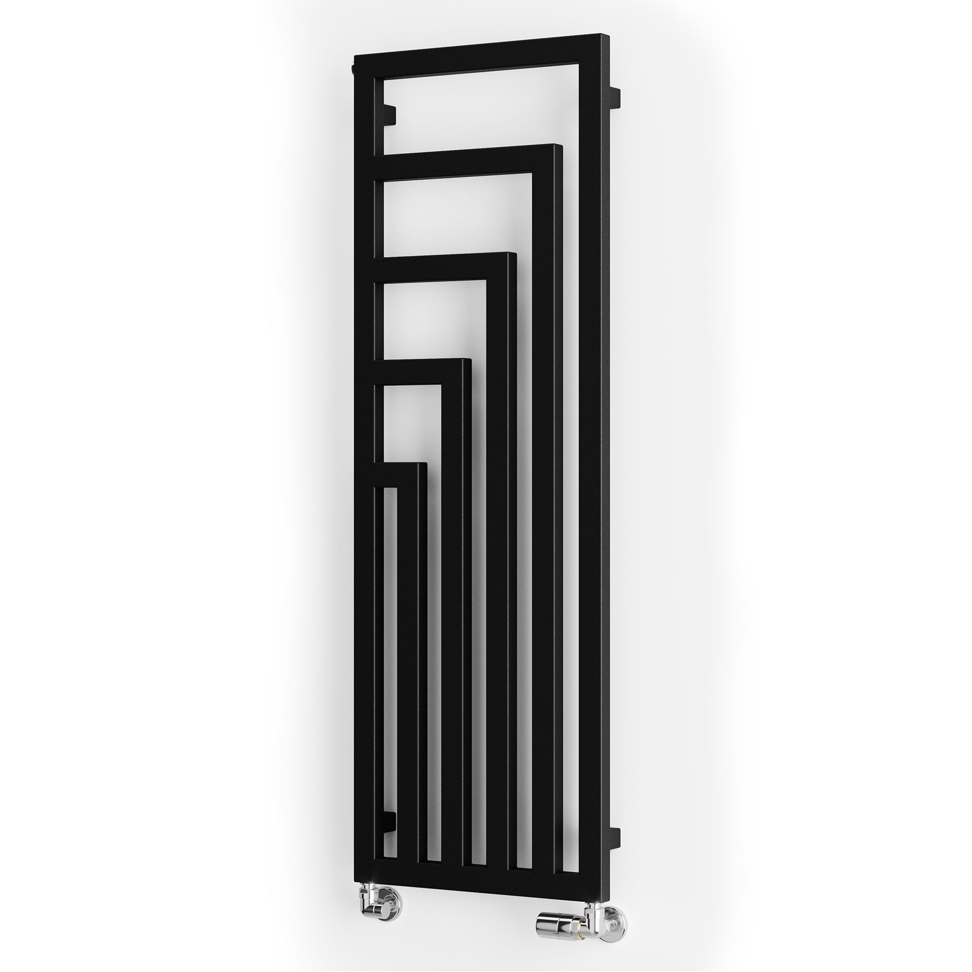 Terma Angus Satin black Vertical Designer Radiator, (W)440mm x (H ...