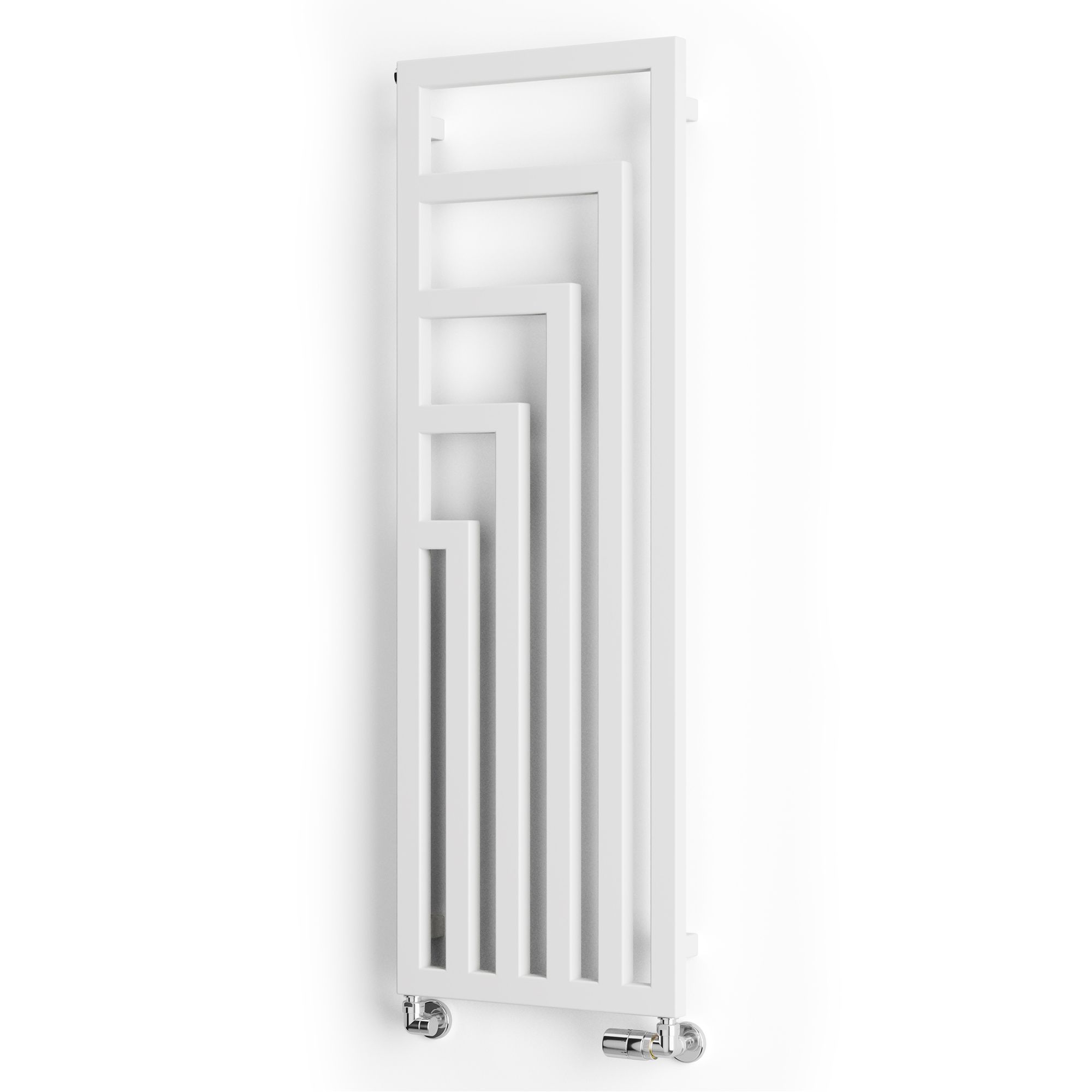 Terma Angus Satin white Vertical Designer Radiator, (W)440mm x (H ...