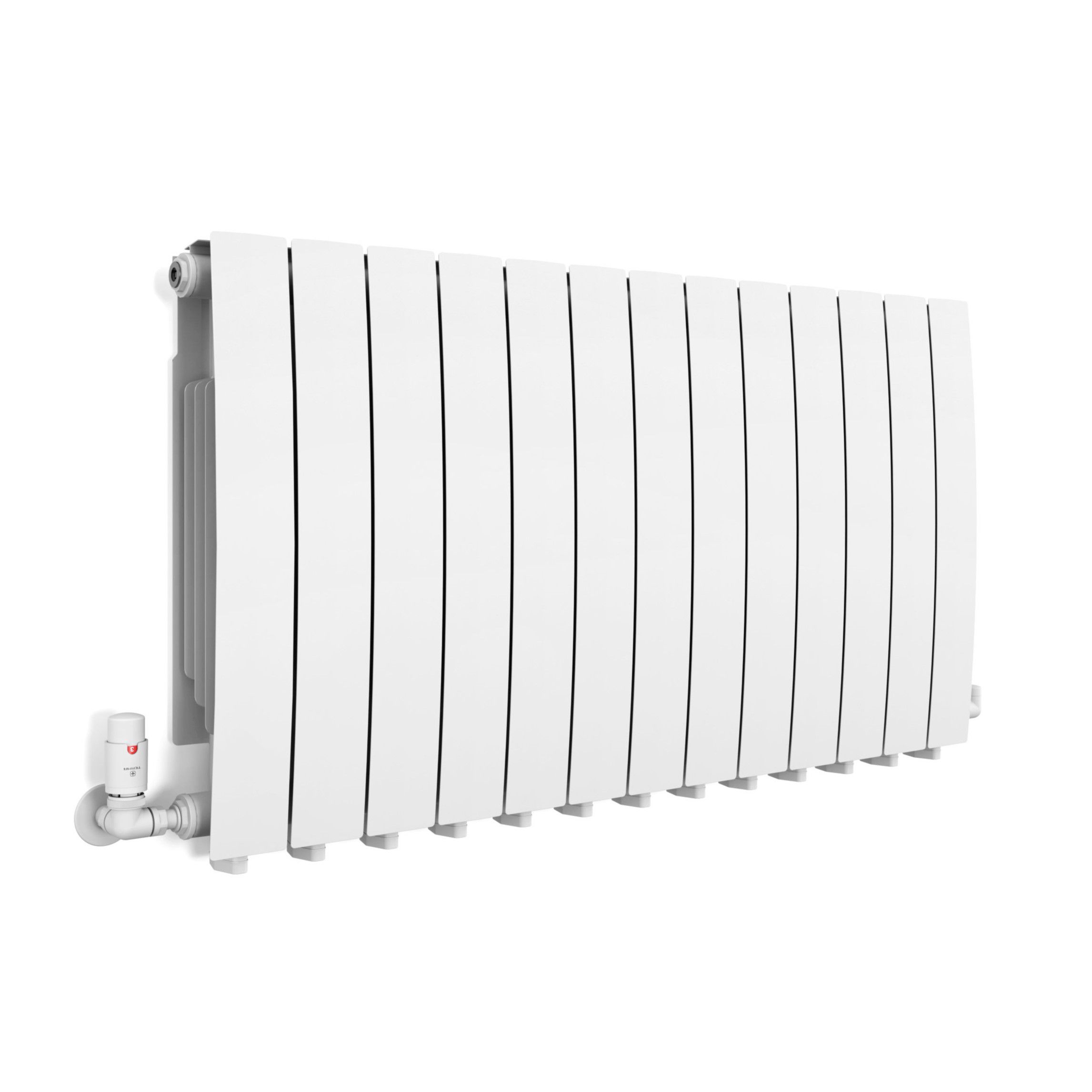 Terma Bergamo White Hydronic Horizontal Designer 4995BTU Radiator, (W ...