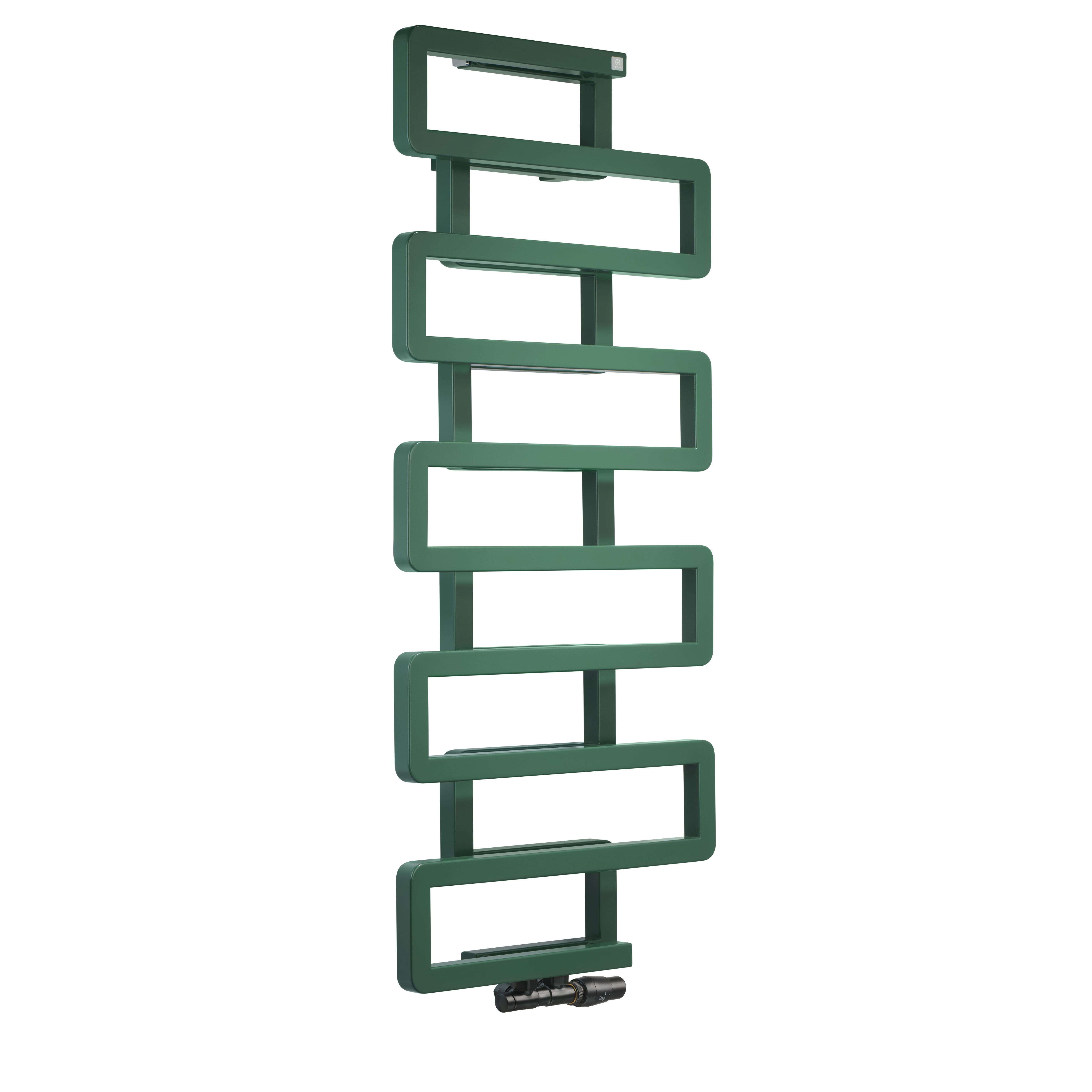 Terma Bookie Green 2110BTU Vertical Towel radiator (W)500mm x (H)1155mm ...