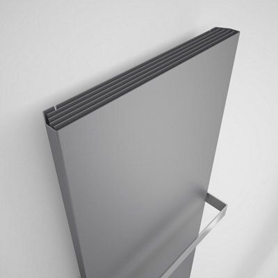Terma Case Slim Satin storm sky Vertical Designer Radiator, (W)420mm x ...