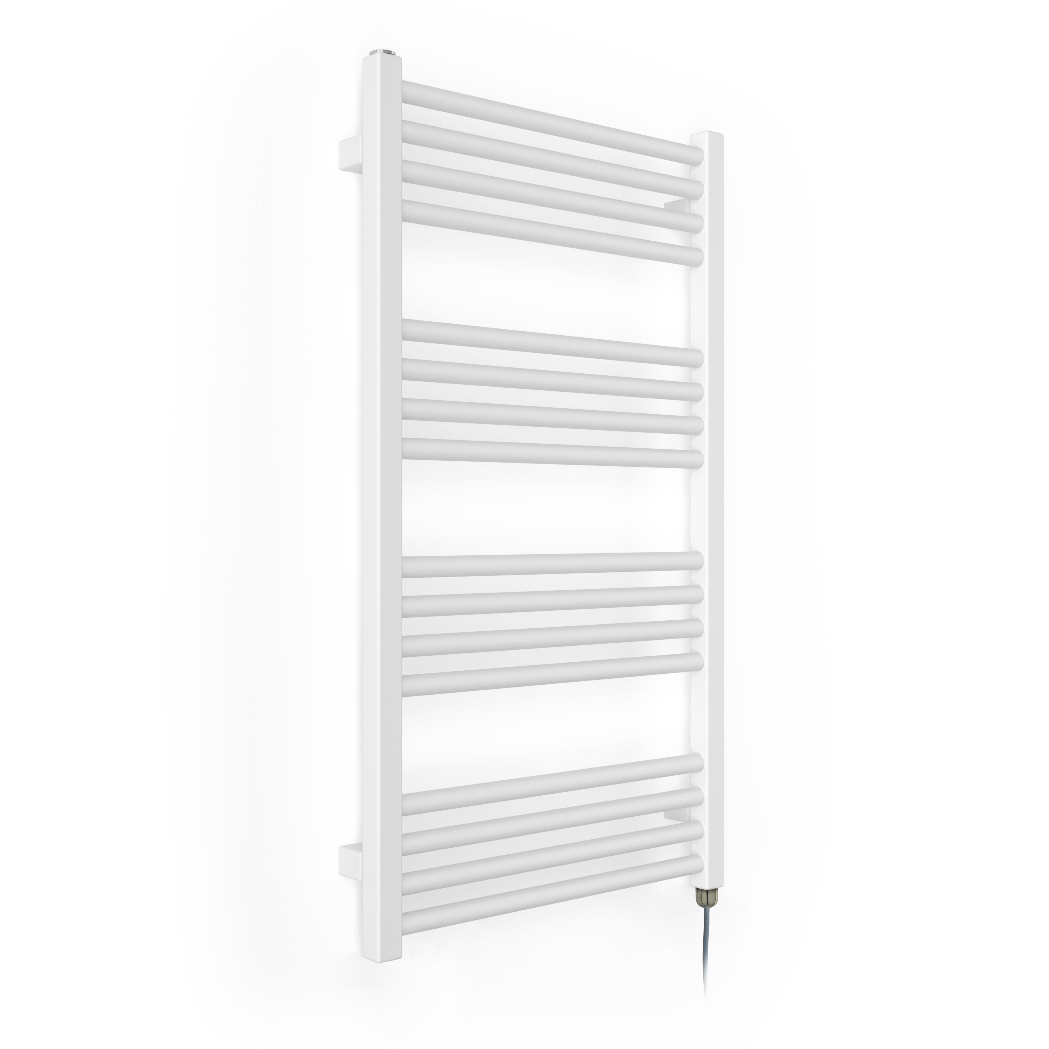 Terma Fiona Matt soft white Oil-filled Electric towel radiator Terma ...
