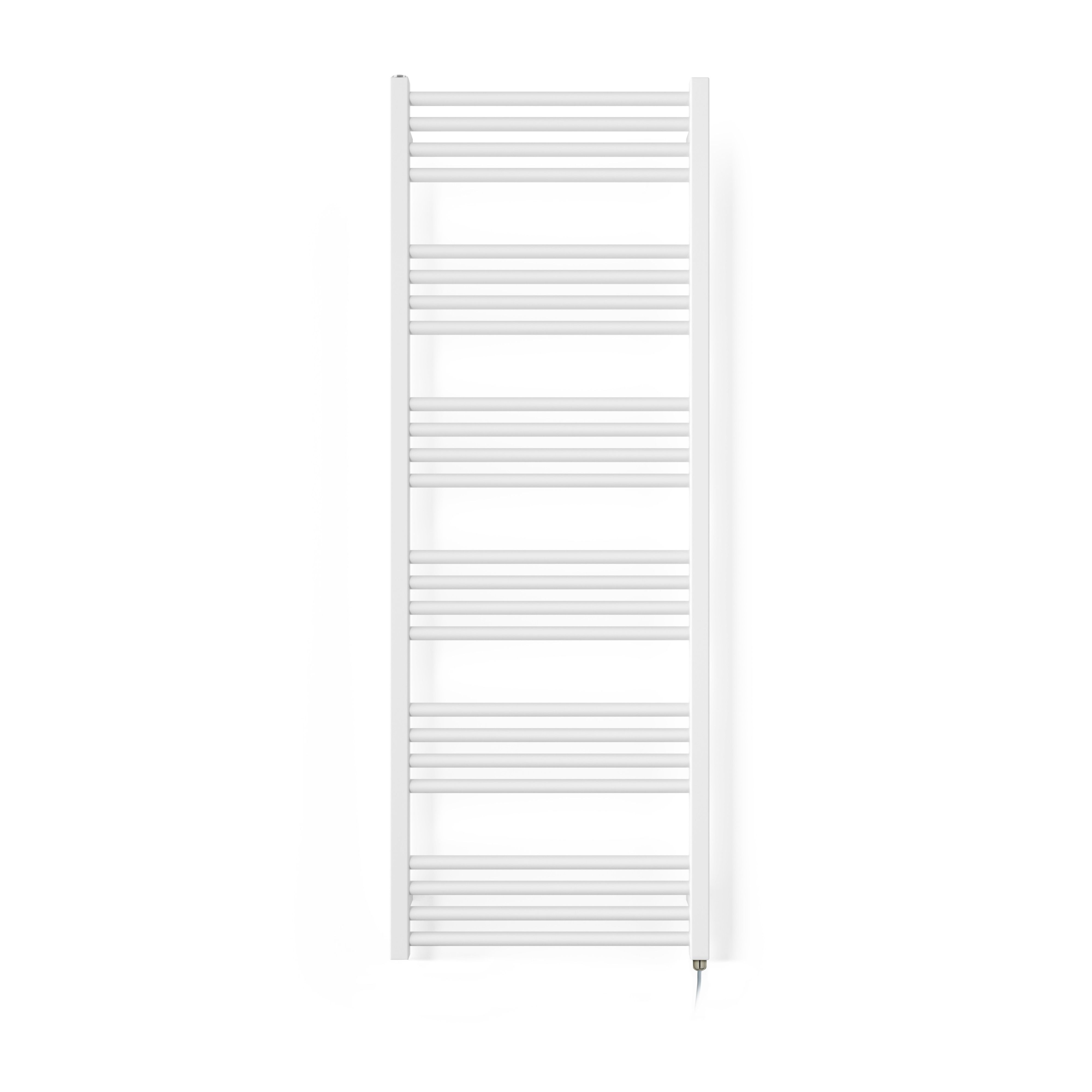 Terma Fiona Satin soft white Oil-filled 2046BTU Electric towel radiator ...