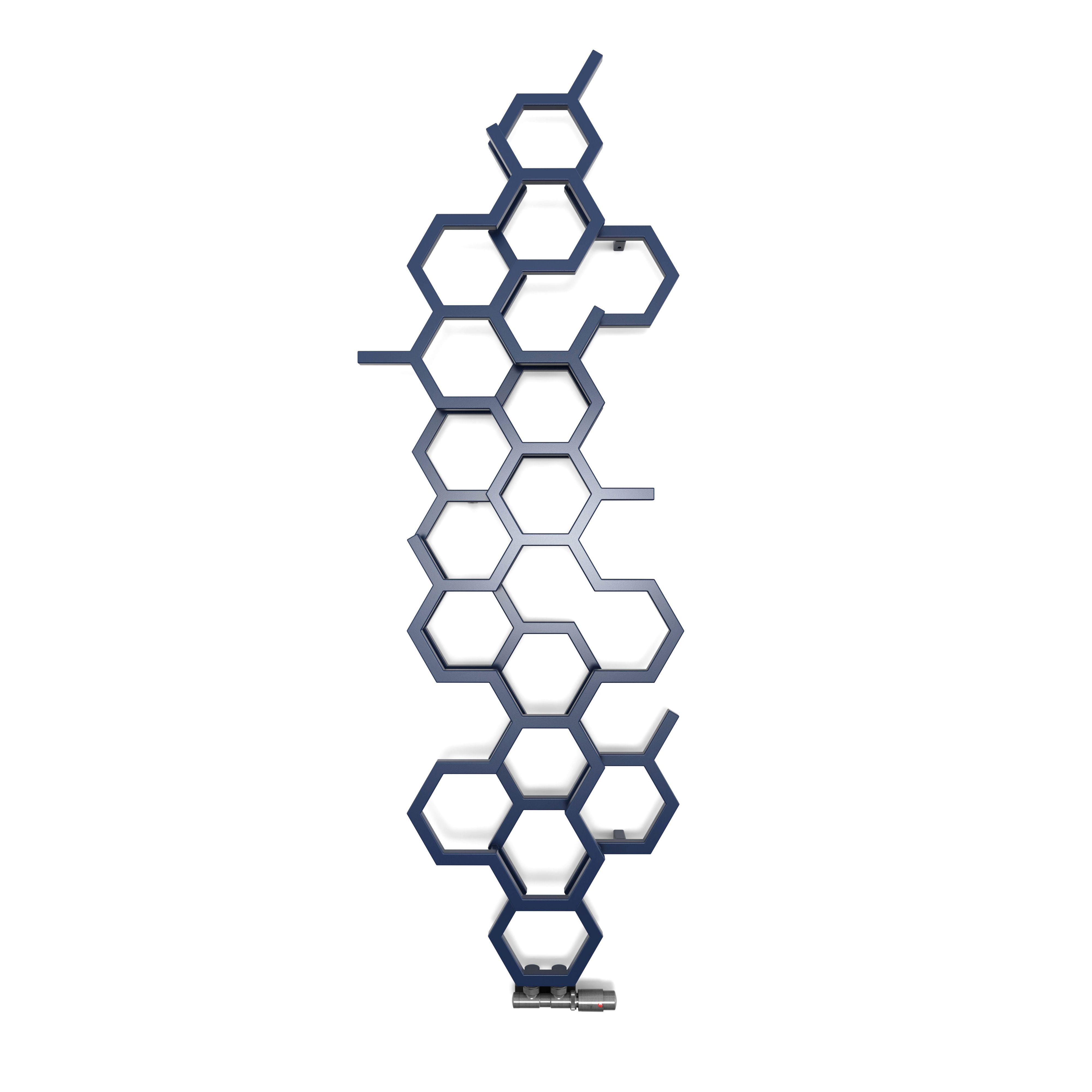 Terma Hex Blue Hydronic Vertical Designer 1708BTU Radiator, (W)573mm x ...