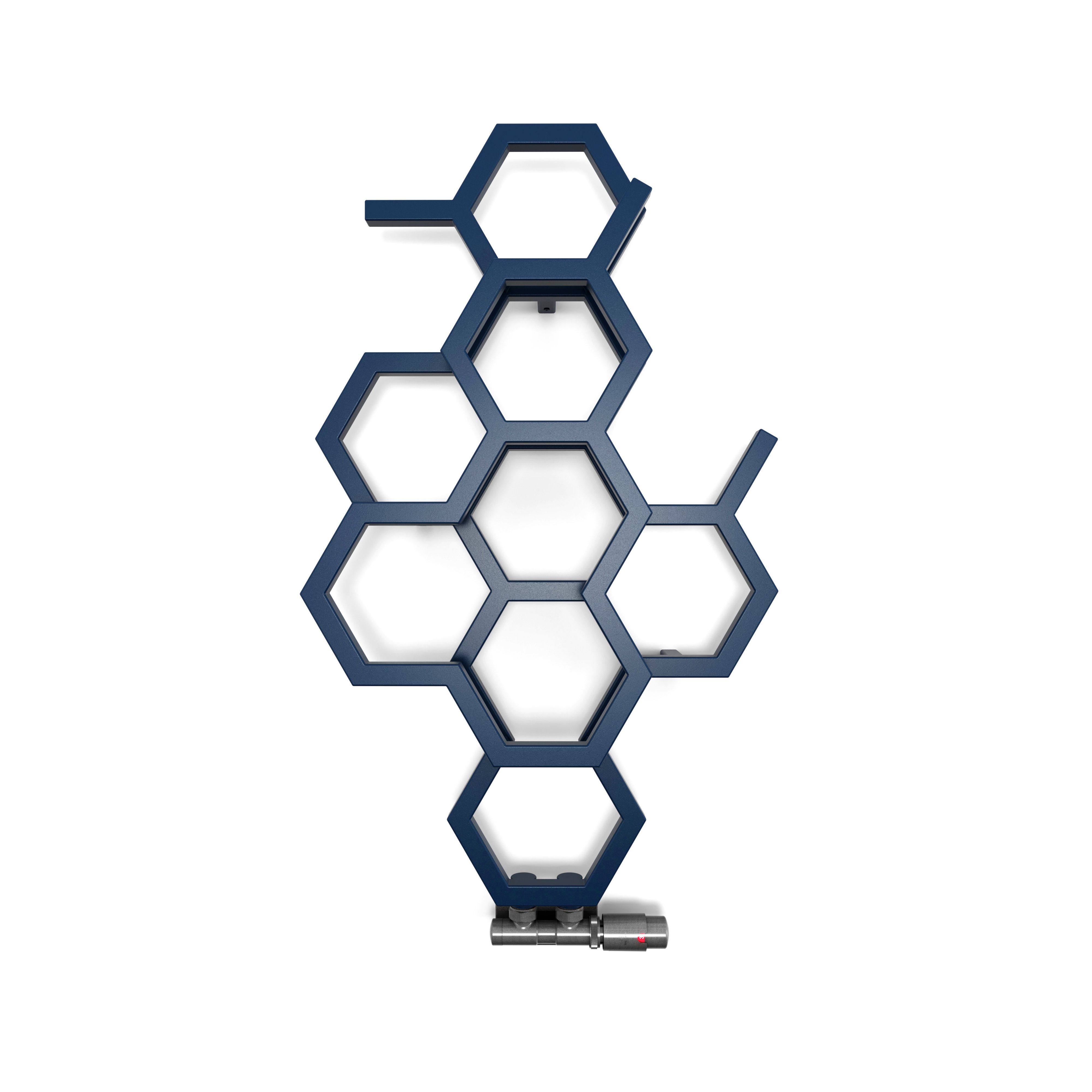Terma Hex Blue Hydronic Vertical Designer 845BTU Radiator, (W)486mm x ...
