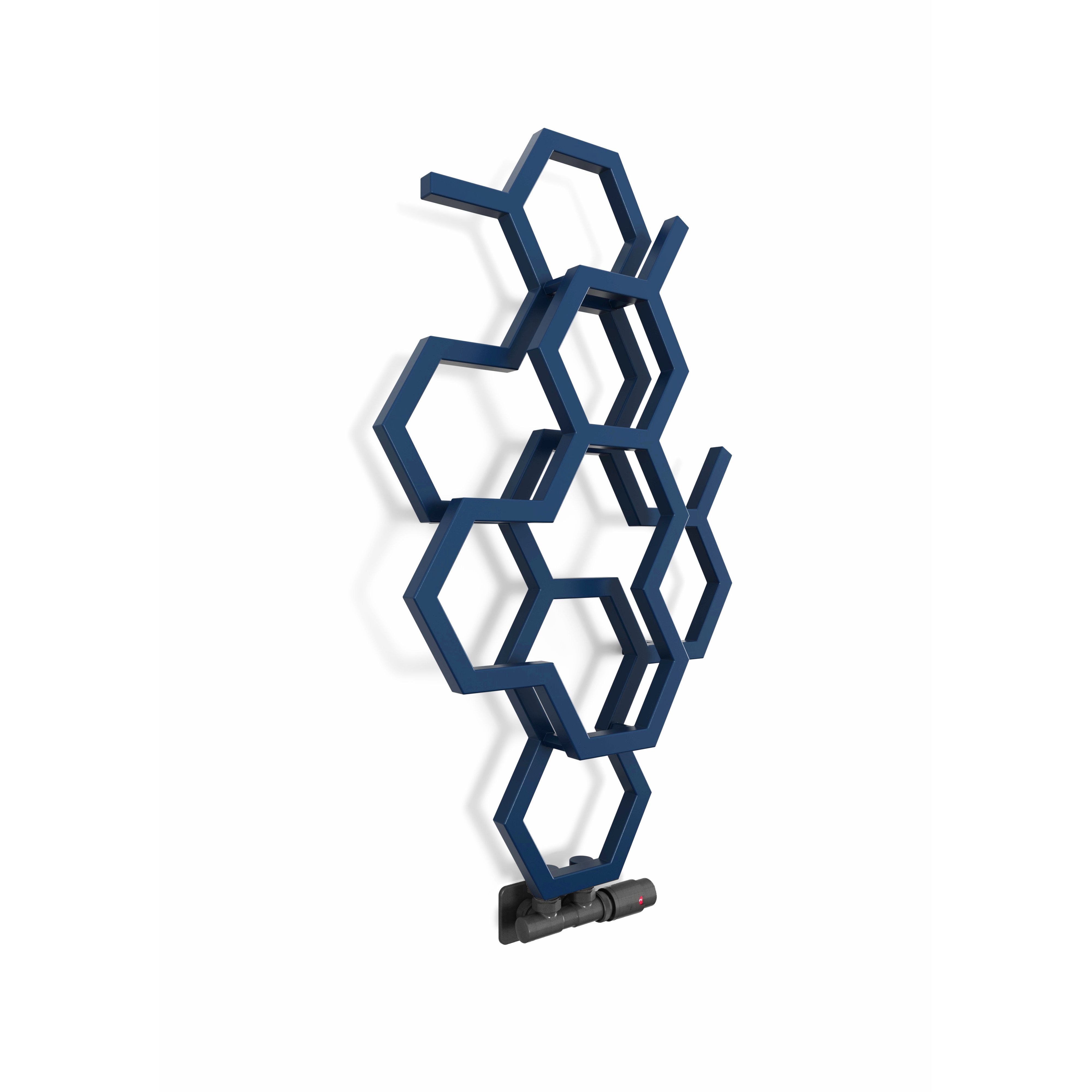 Terma Hex Denim Blue Hydronic Vertical Designer 845BTU Radiator, (W ...