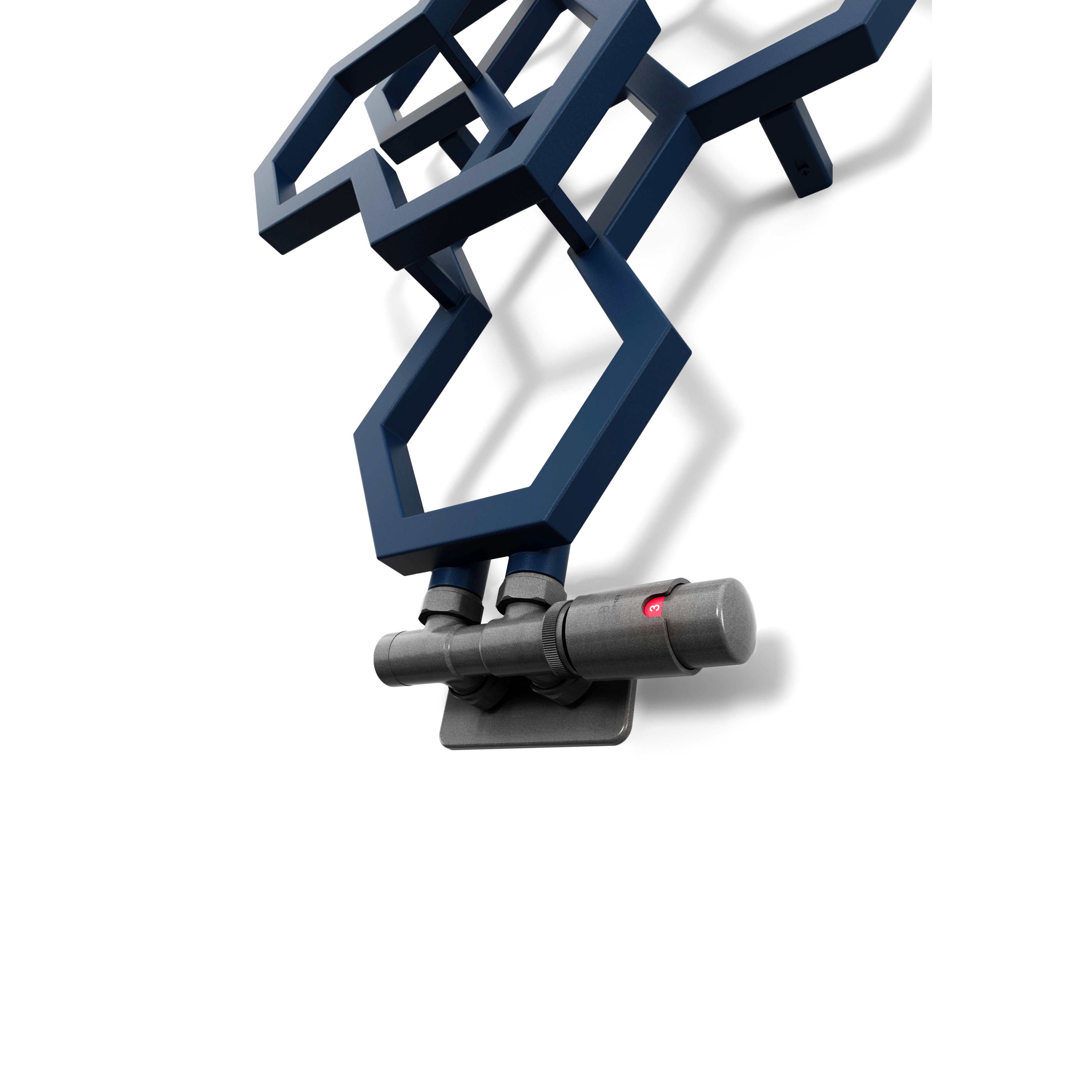 Terma Hex Denim Blue Hydronic Vertical Designer 845BTU Radiator, (W ...