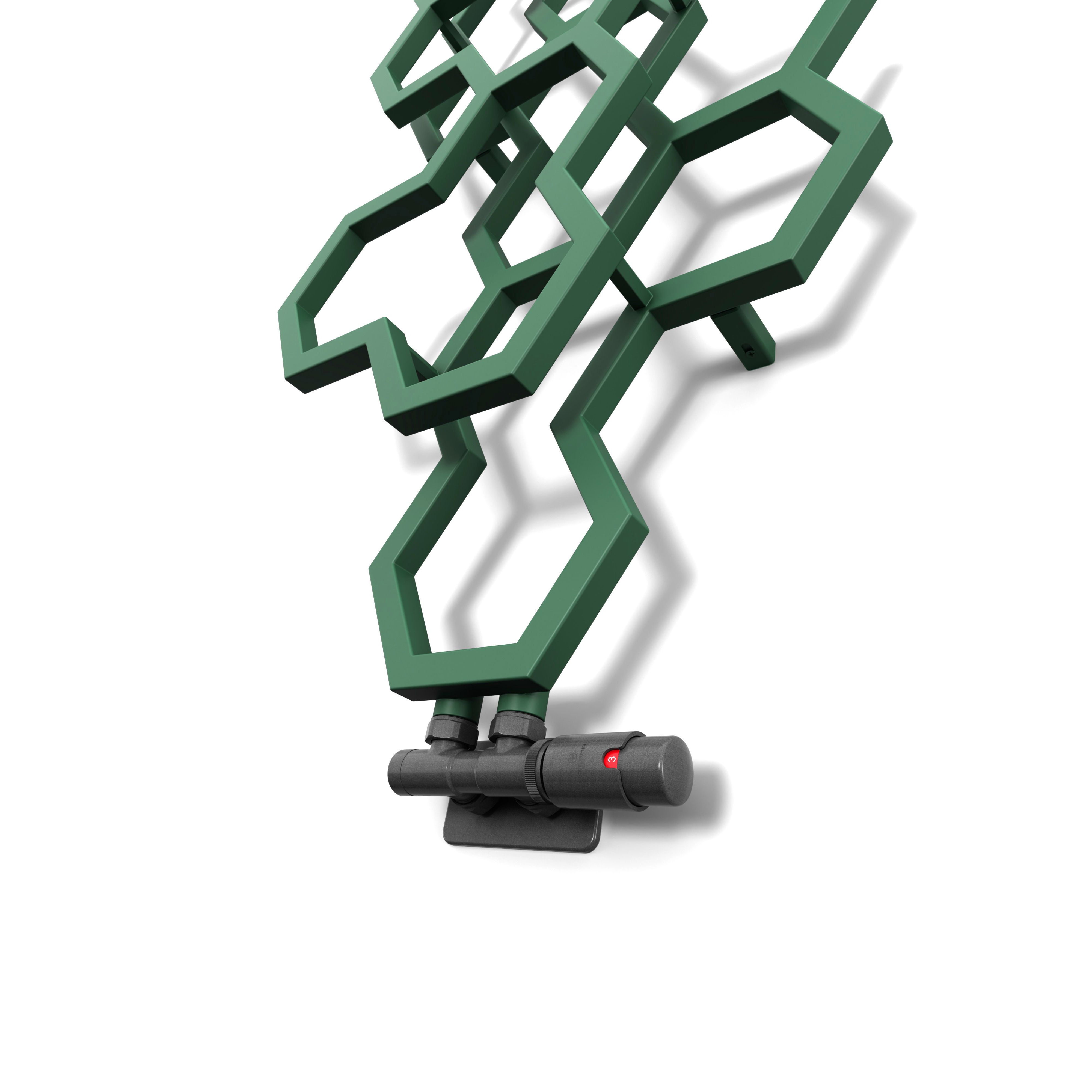 Terma Hex Green Hydronic Vertical Designer 1180BTU Radiator, (W)486mm x ...