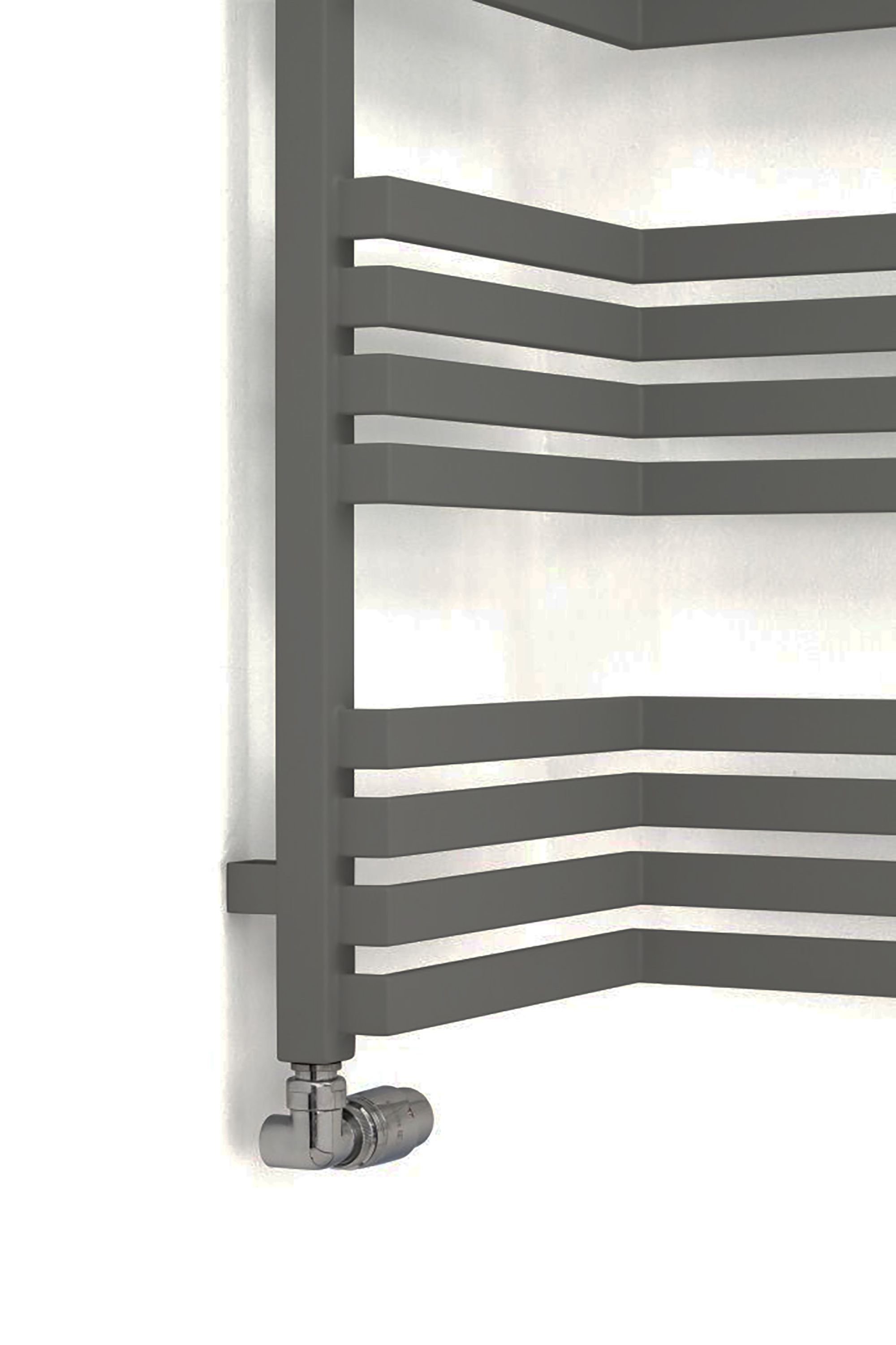 Terma Incorner Modern grey Towel warmer (W)350mm x (H)1005mm
