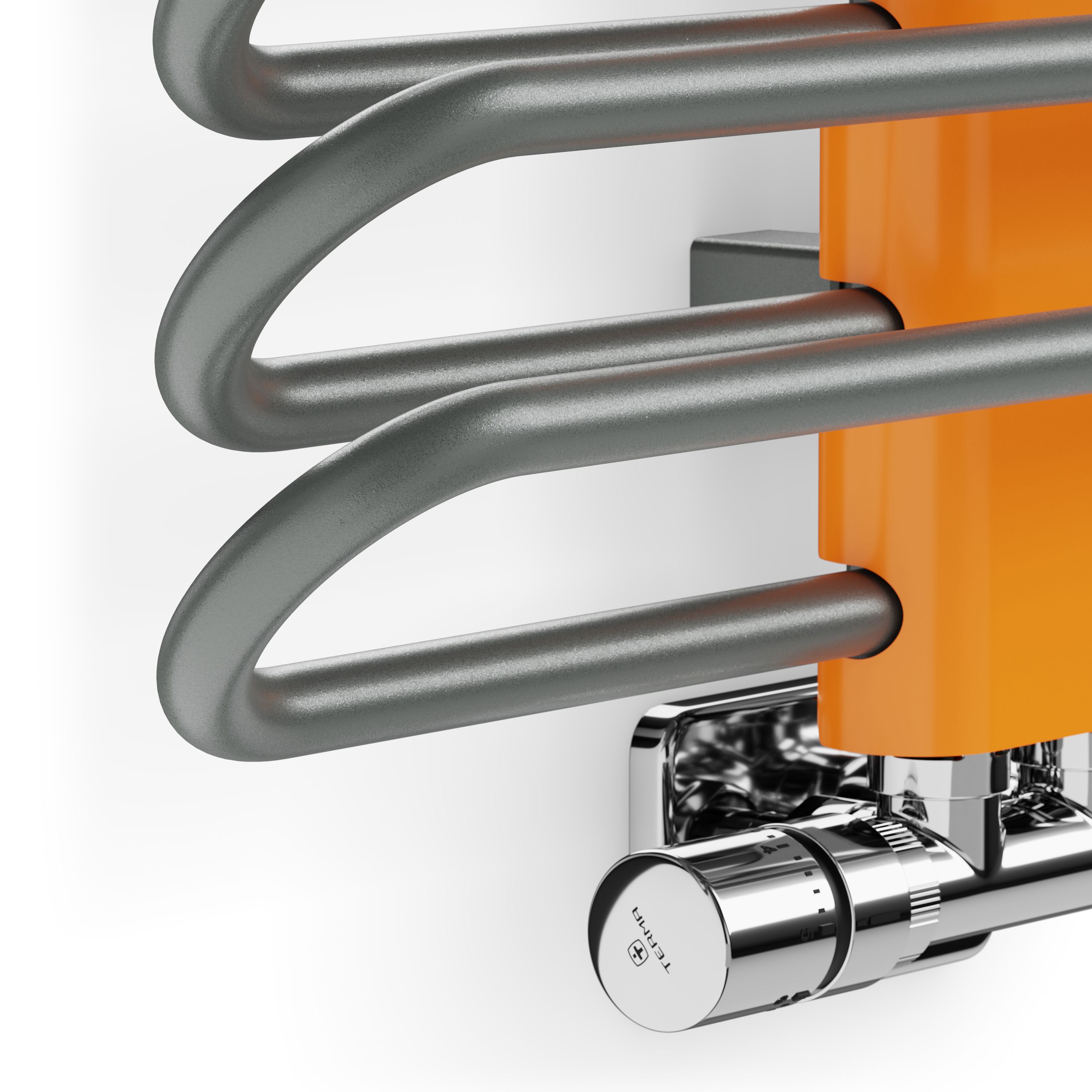 Terma Michelle Graphite & Orange Electric & gas Towel warmer (W)400mm x ...