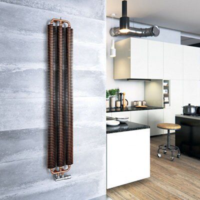 Terma Ribbon Bright copper Vertical Designer Radiator, (W)290mm x (H ...