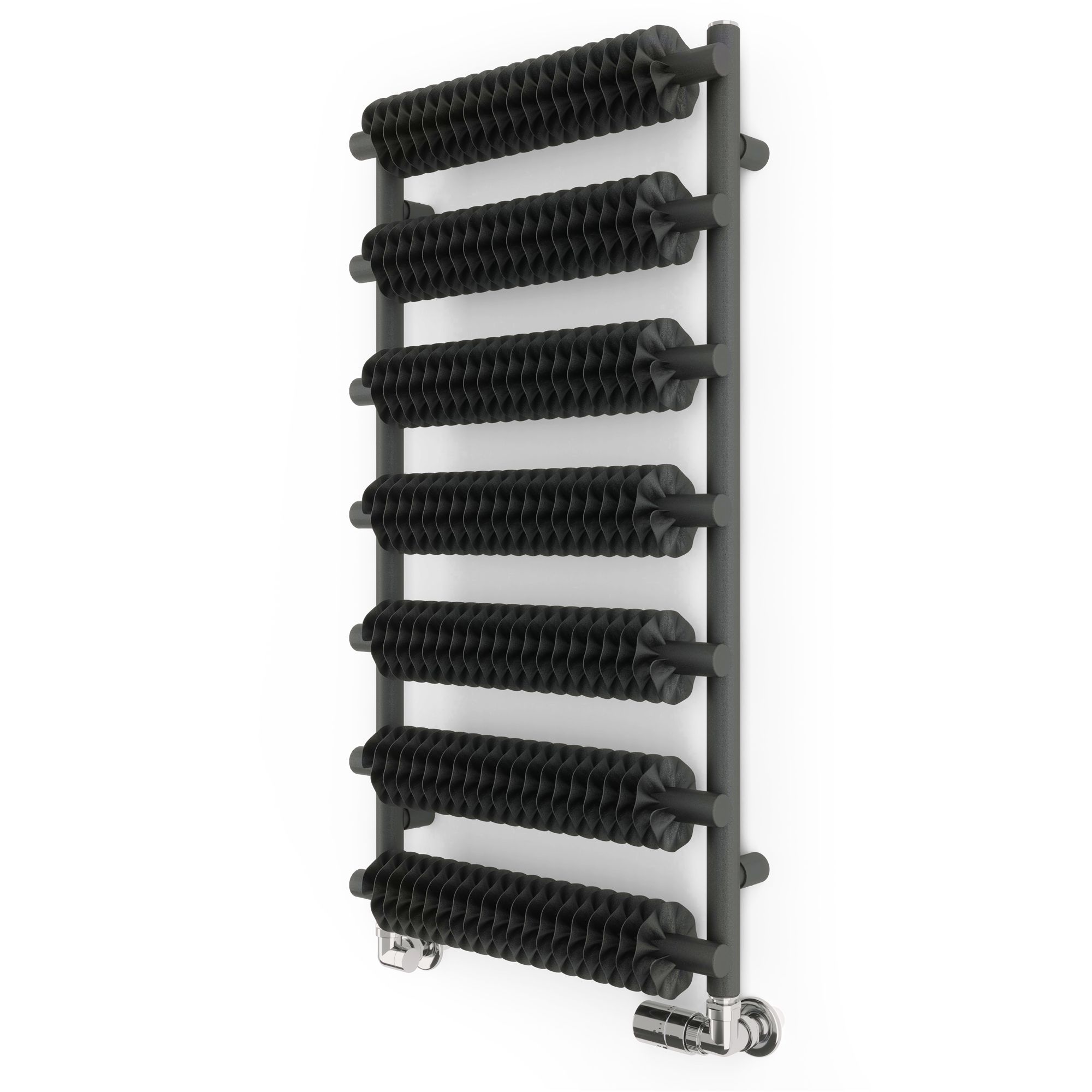 Terma Ribbon Grey Electric & gas Flat Towel warmer (W)500mm x (H)930mm
