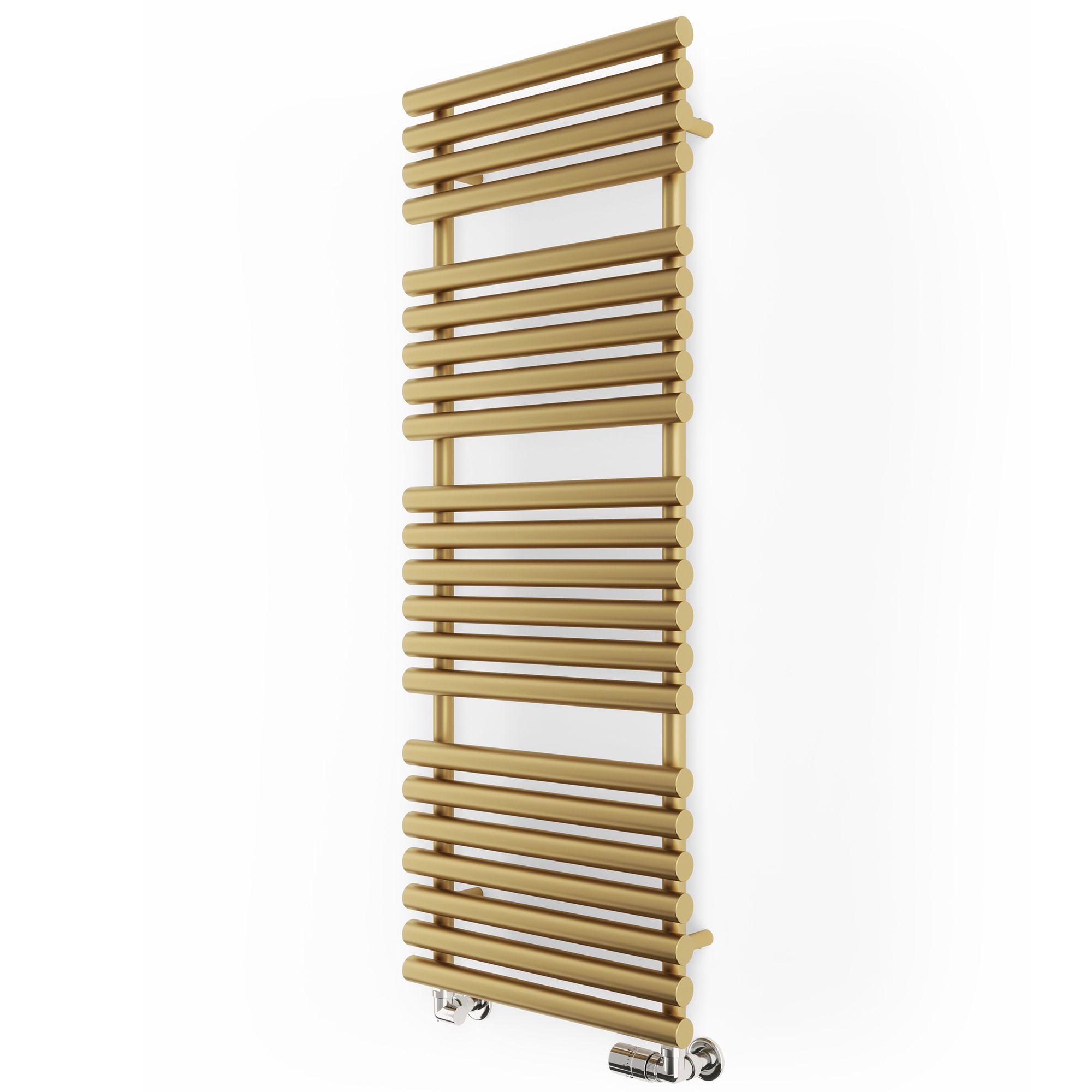 Terma Rolo Brass effect Flat Towel warmer (W)520mm x (H)1360mm | DIY at B&Q