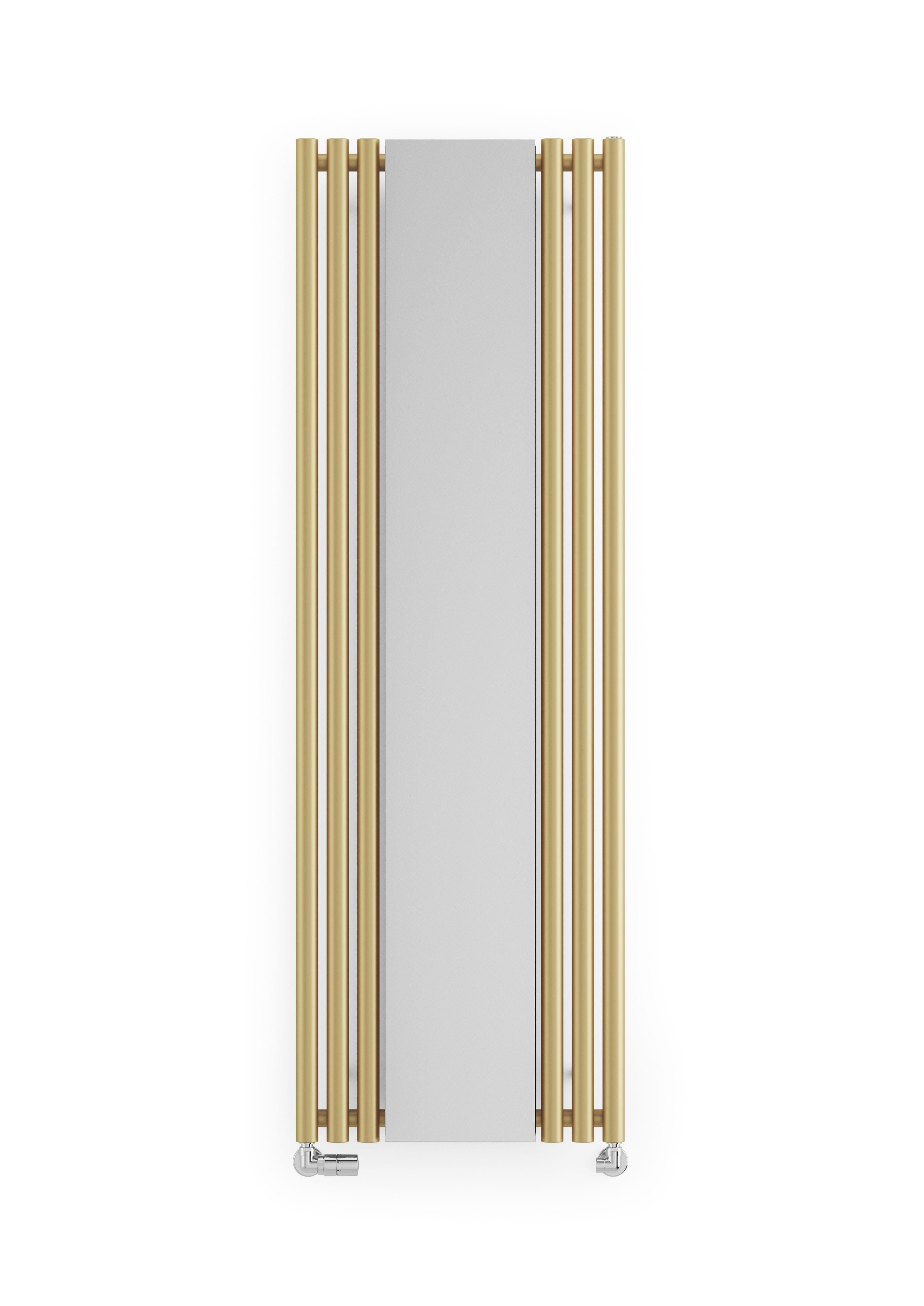 Terma Rolo Mirror Brass Electric Vertical Designer 2854BTU Radiator, (W ...