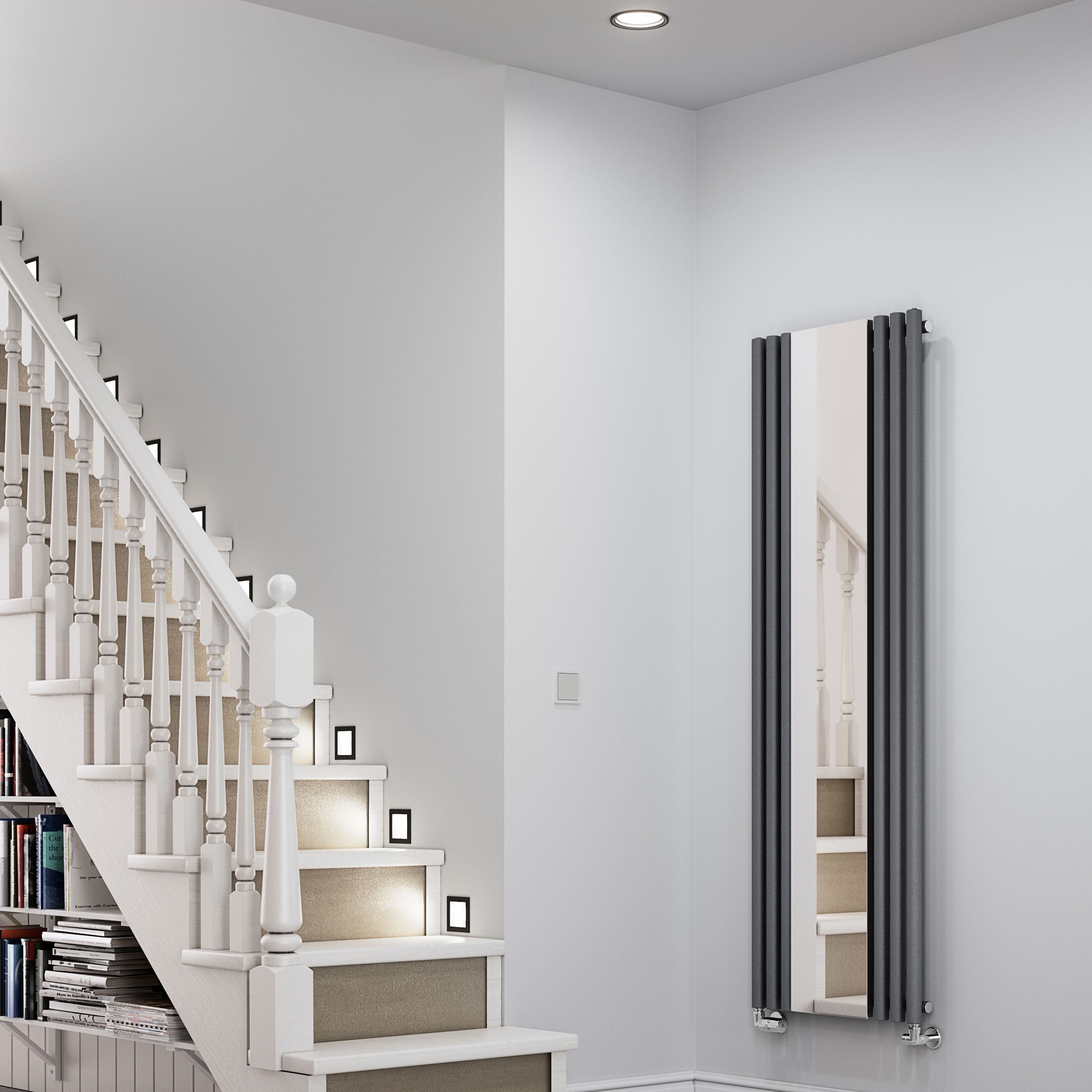 Terma Rolo Mirror WGROM180059 KDGRUC01 Grey Vertical Designer Radiator ...