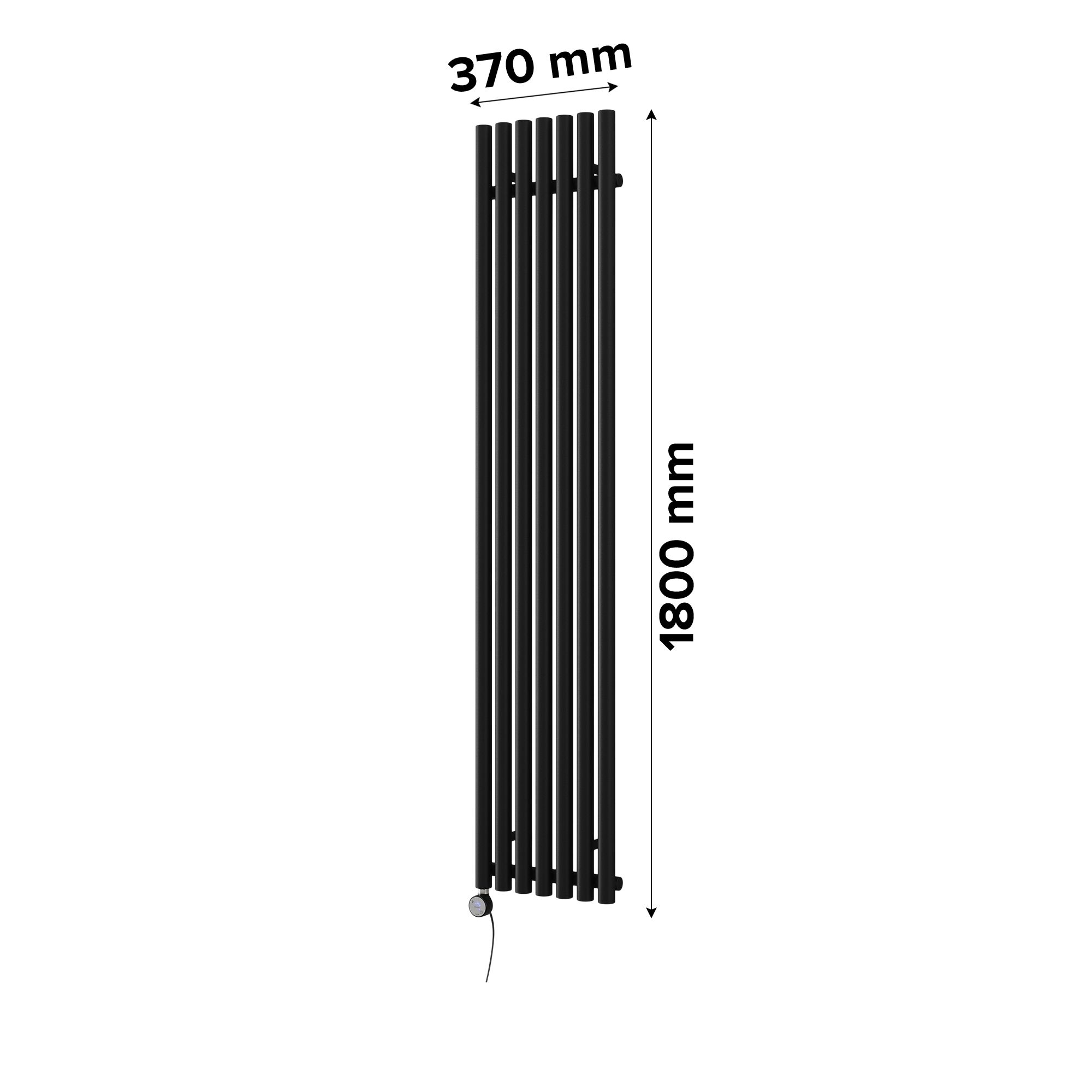 Terma Rolo Room Black Electric Vertical Designer 2728BTU Radiator, (W ...