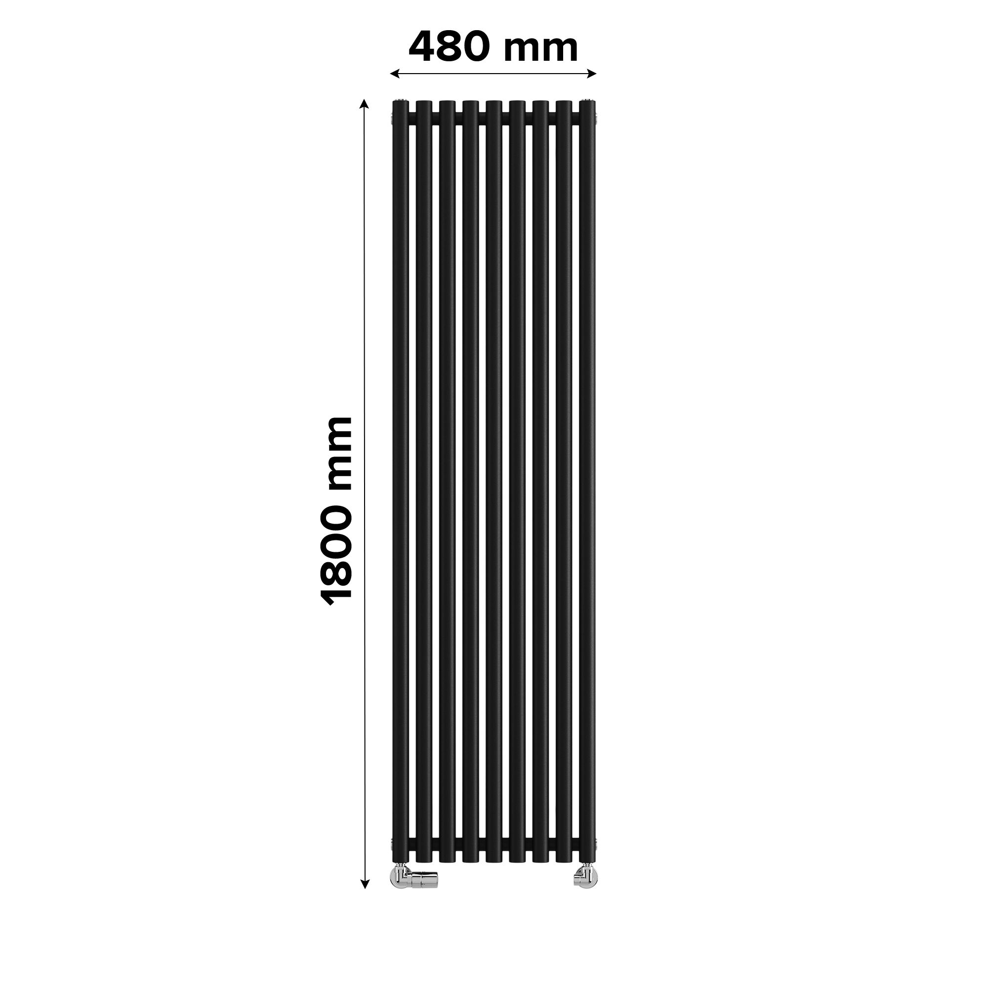 Terma Rolo Room Black Horizontal or vertical Designer 3519BTU Radiator ...