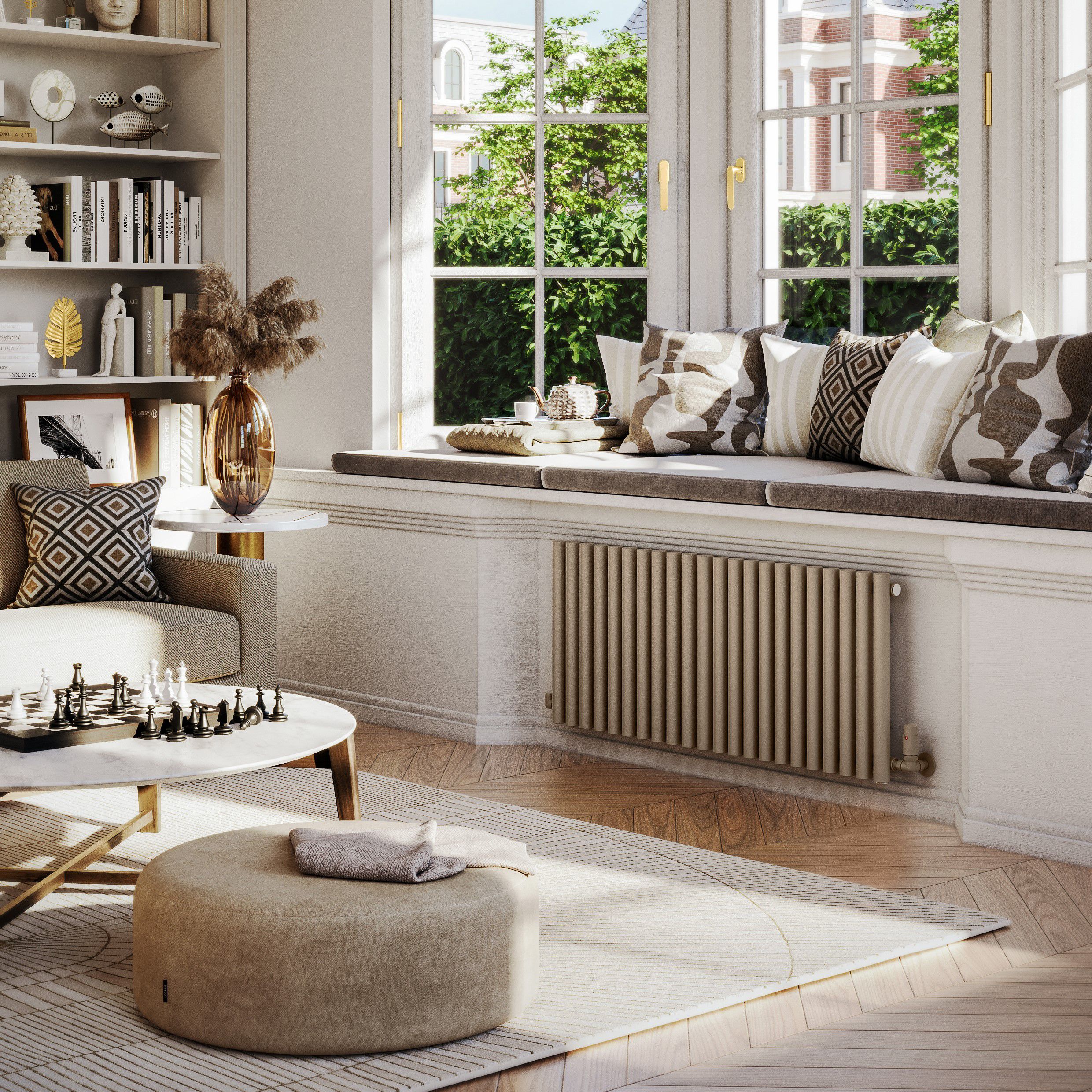 Terma Rolo Room Brown Hydronic Horizontal Designer 2768BTU Radiator, (W ...