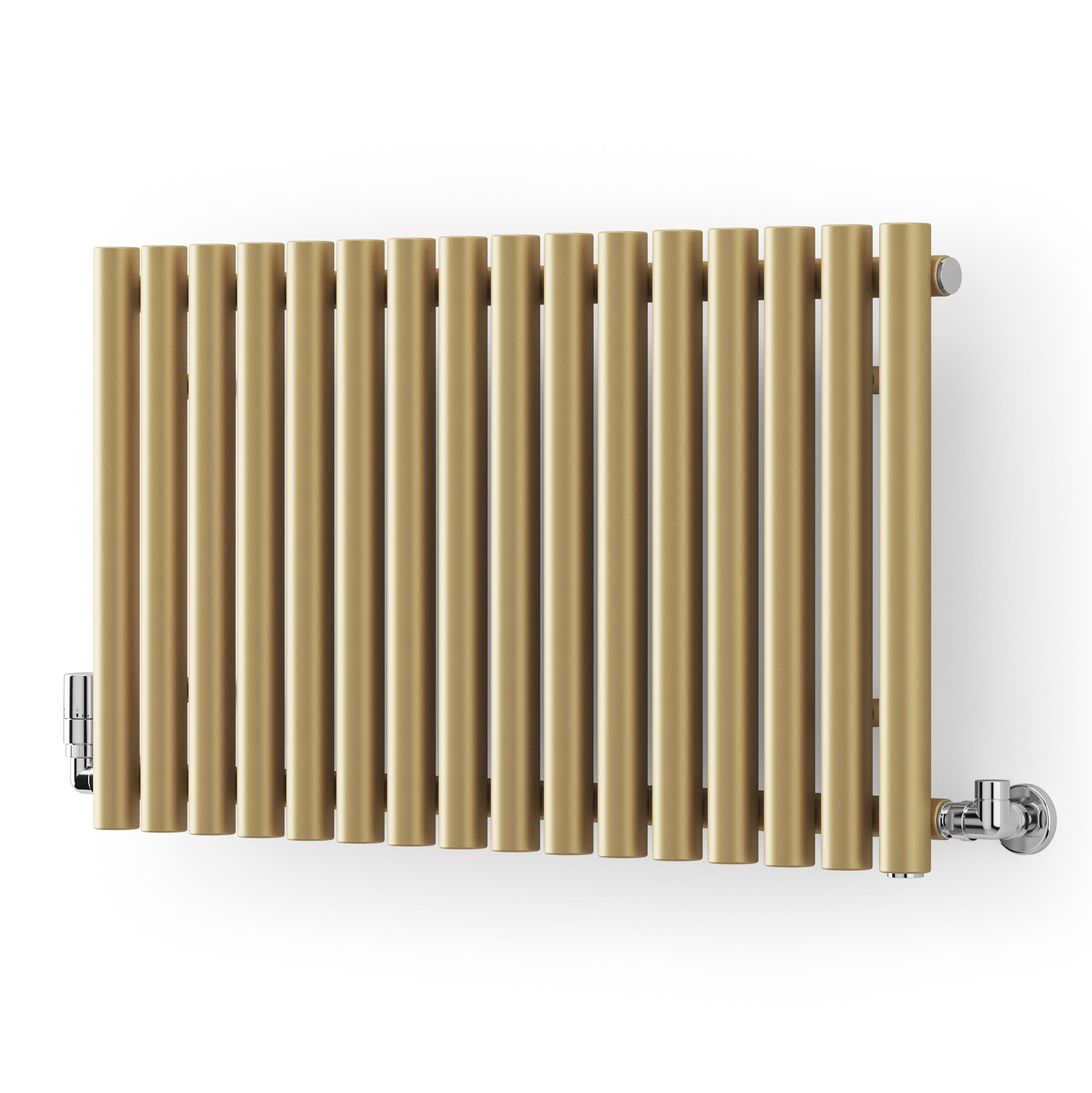 Terma Rolo Room Matt brass Horizontal Designer Radiator, (W)865mm x (H ...