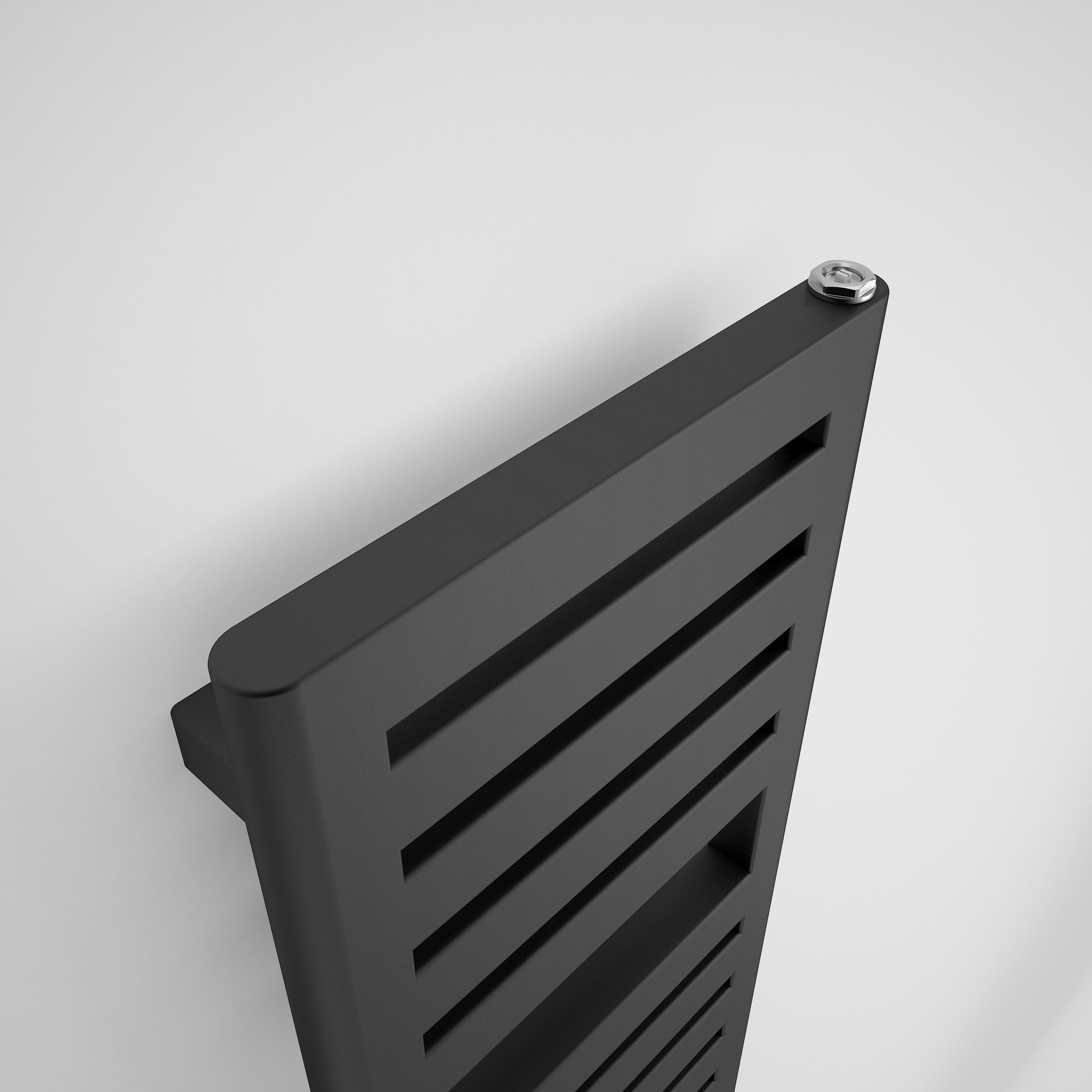 Terma Salisbury Metallic black Towel warmer (W)300mm x (H)1360mm | DIY ...