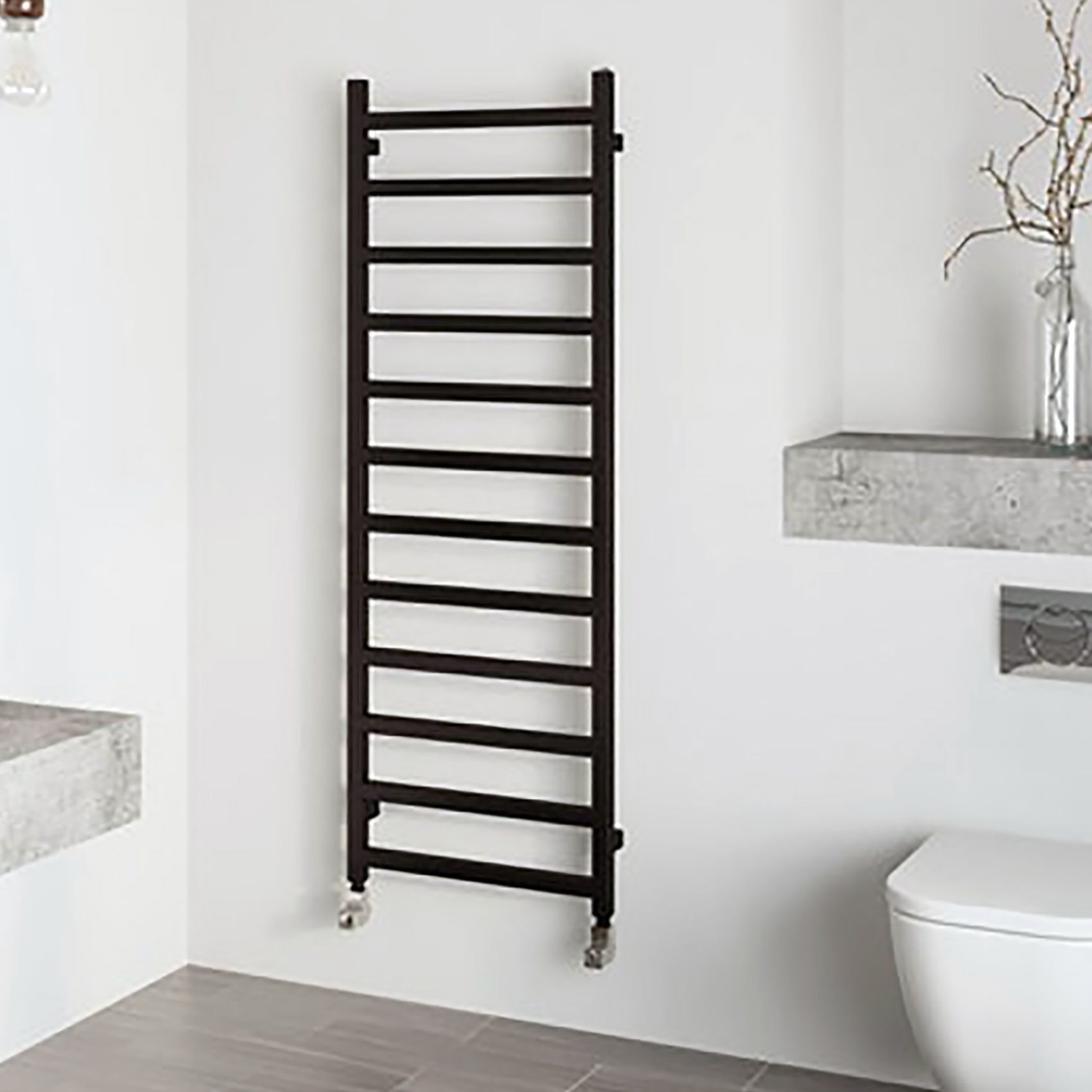 Terma Simple Black Hydronic Flat Towel warmer (W)500mm x (H)1440mm