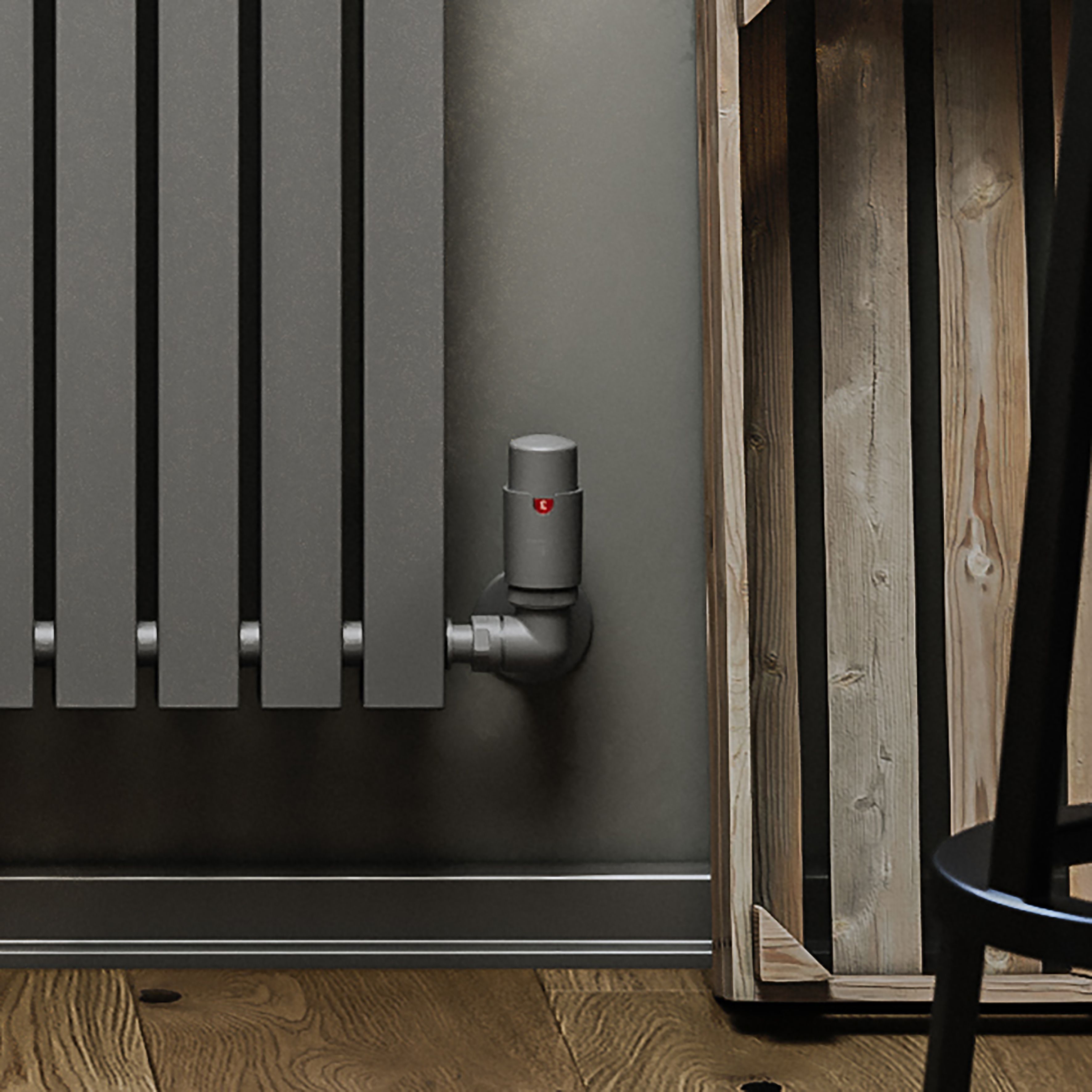 Terma Vision Salt n pepper Left sided Corner Radiator valve ...