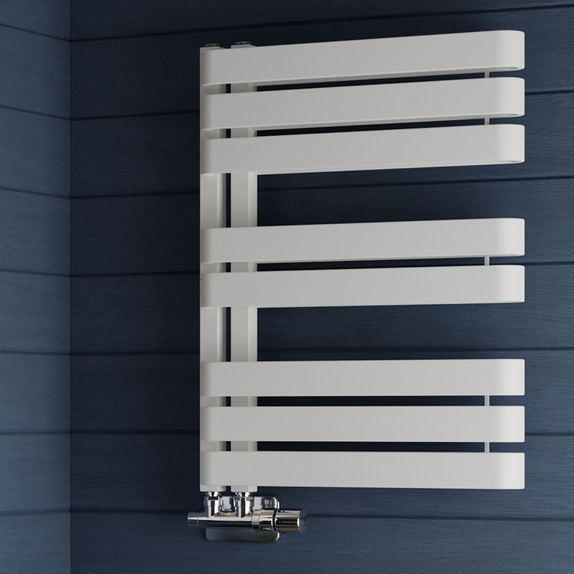 Terma Warp S T-Rail White Electric & gas Flat Towel warmer (W)500mm x ...