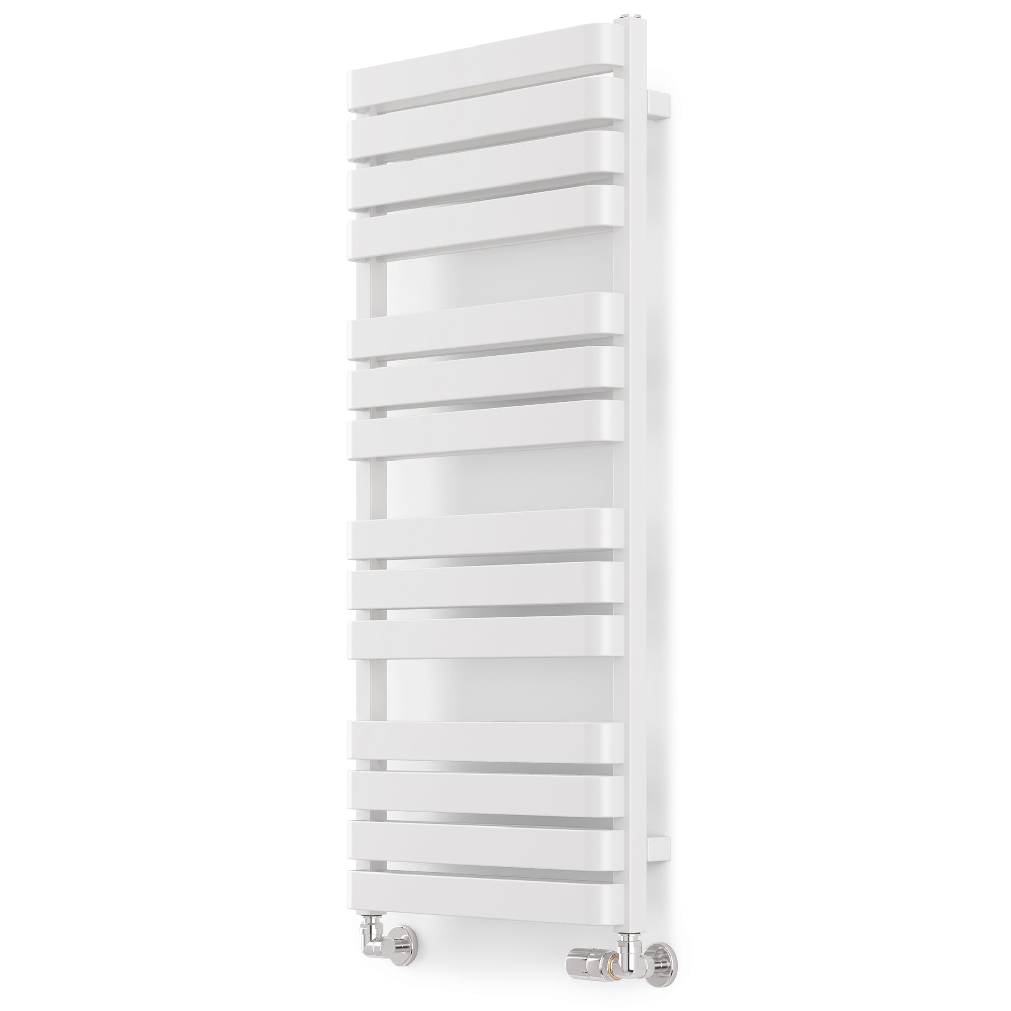 Terma Warp T Bold White Electric & gas Flat Towel warmer (W)500mm x (H ...