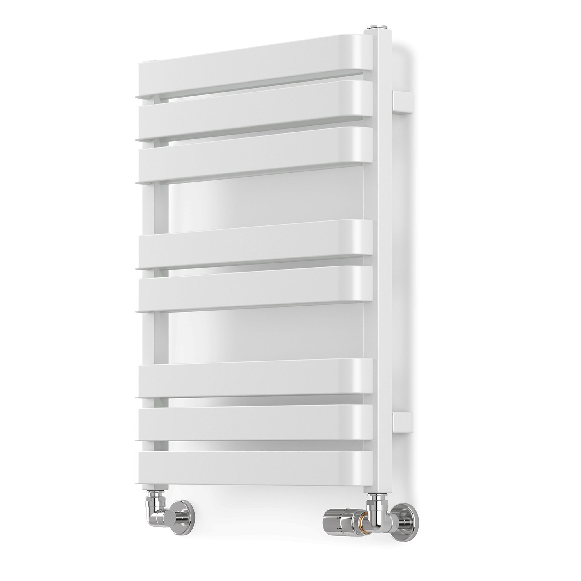 Terma Warp T Bold White Flat Towel warmer (W)500mm x (H)655mm | DIY at B&Q