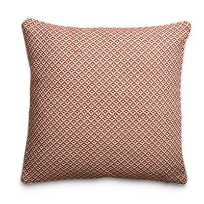 Terracotta Geometric Jacquard effect Cushion, (L)43cm