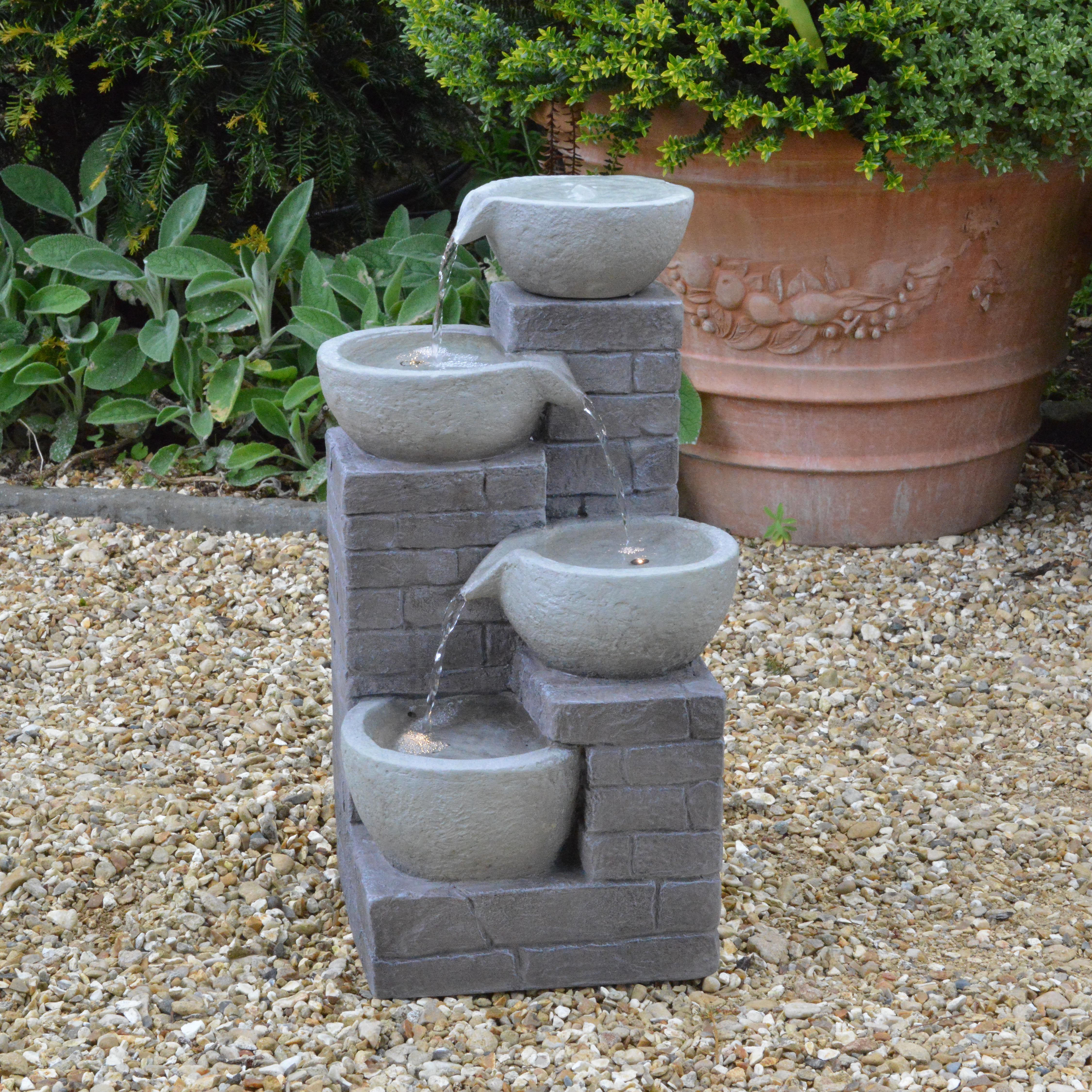 Terrastyle Mains-powered Jug Water feature with LED lights (H)2.8cm ...